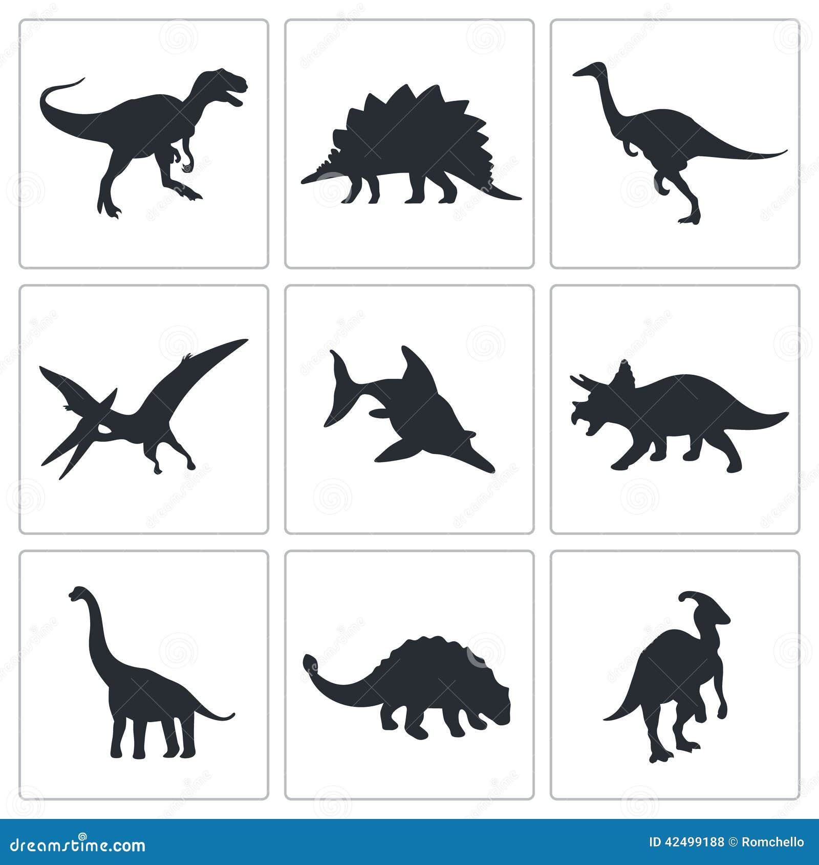 De Inzameling Van Dinosaurussenpictogrammen Stock Illustratie ...