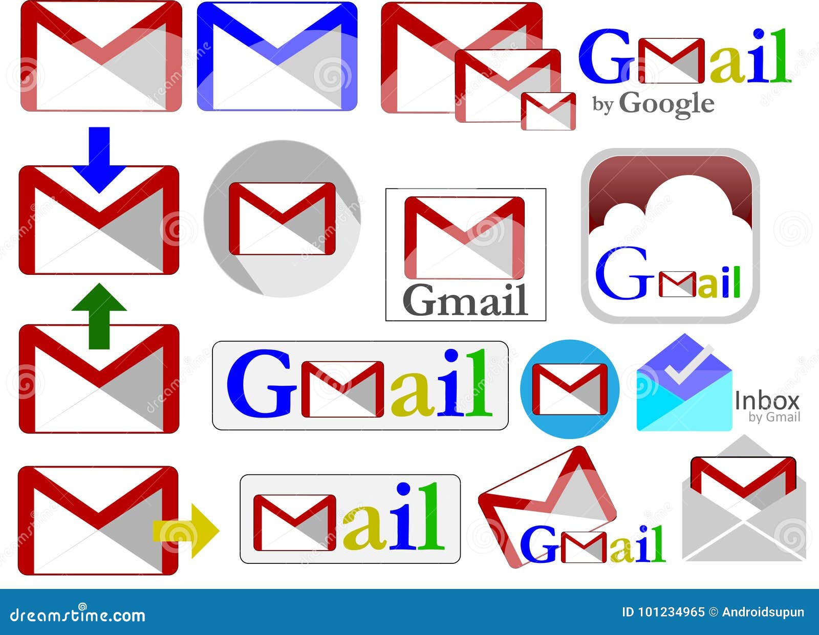 De Inzameling Van Gmailpictogrammen Redactionele Afbeelding ...