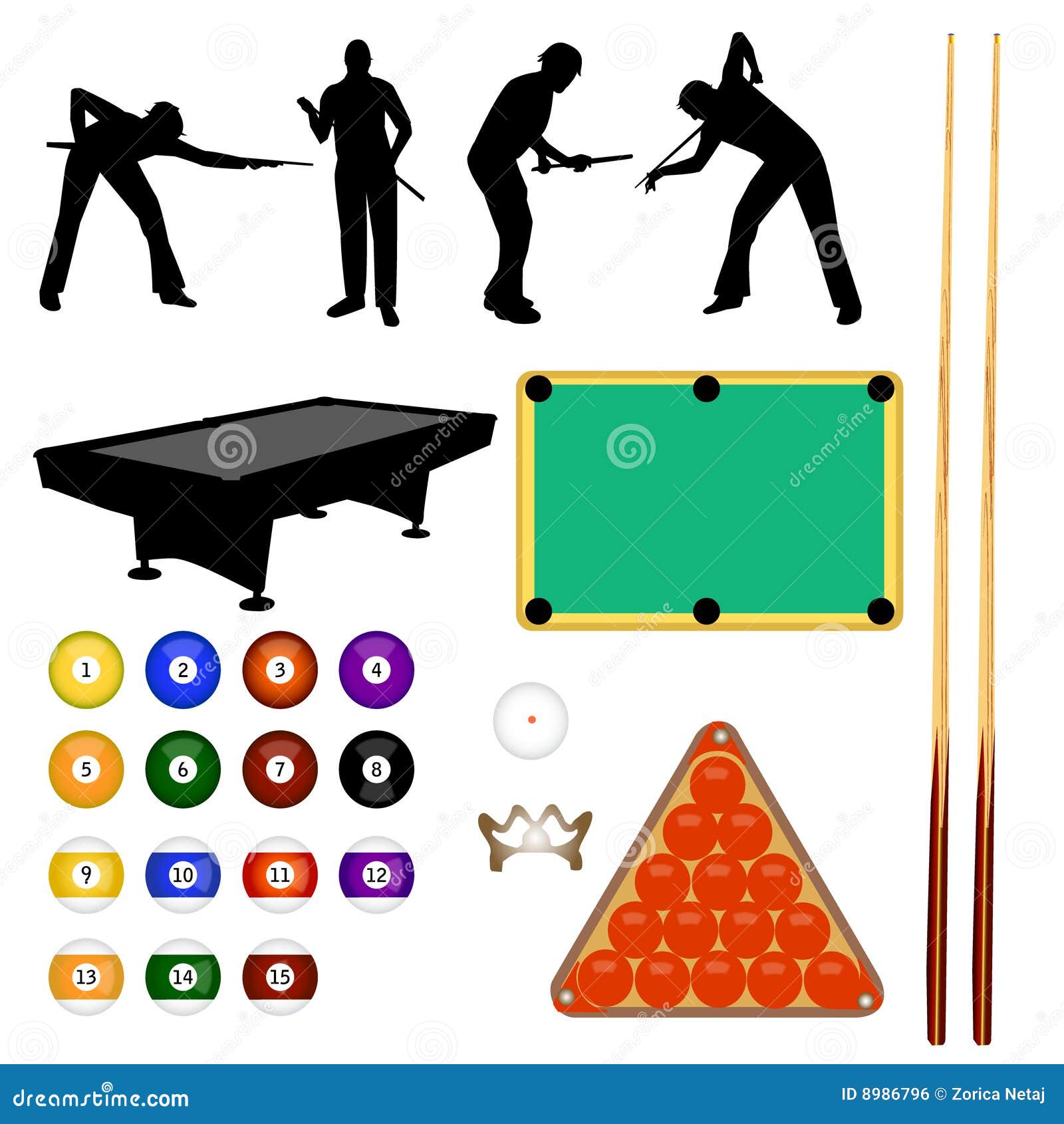 De Inzameling Van Het Biljart - Vector Vector Illustratie ...