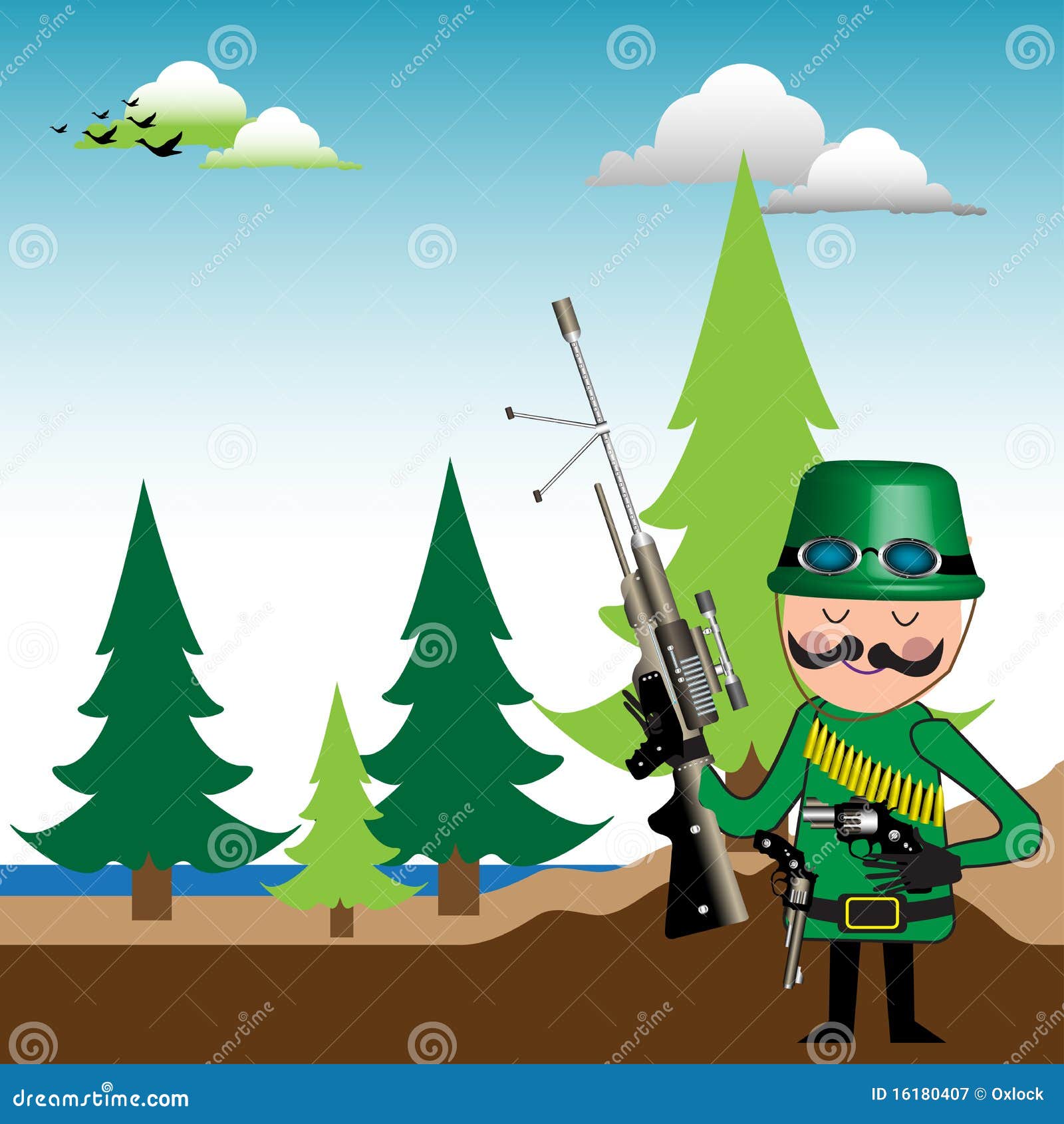 De jager vector illustratie. Illustration of kunstwerk - 16180407