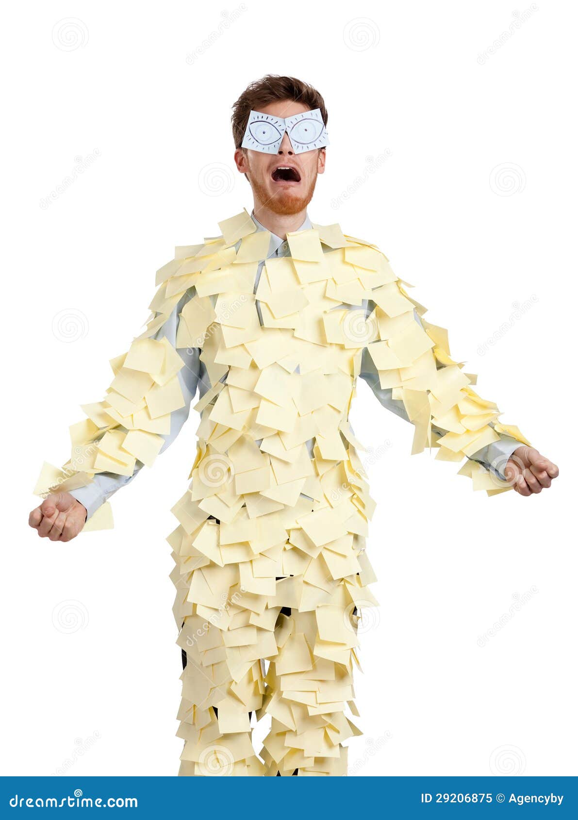 De Jonge Mens Met Ogen Schilderde Op Stickers Stock Afbeelding - Image ...