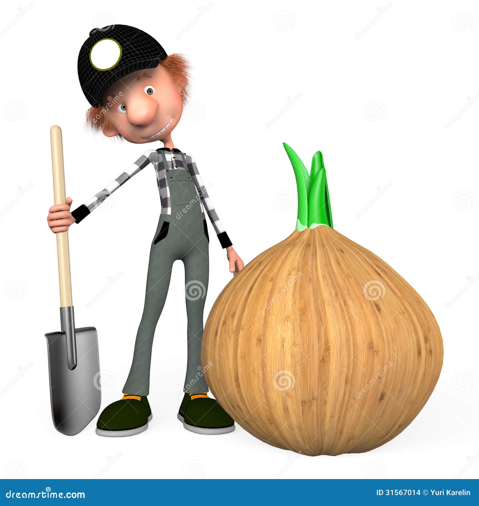 De Jongen Op Een Moestuin Met Een Schop. Stock Illustratie ...