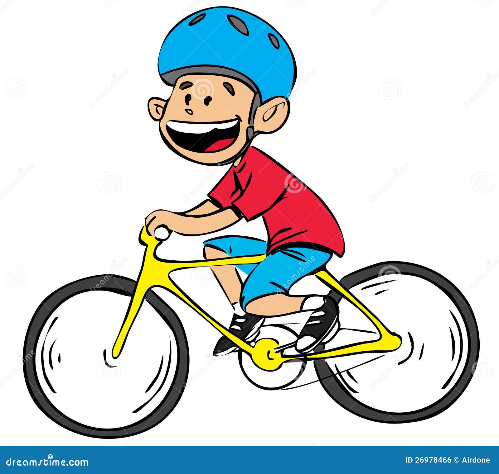 De Jongen Van De Fiets In Kleur Vector Illustratie - Illustratie ...