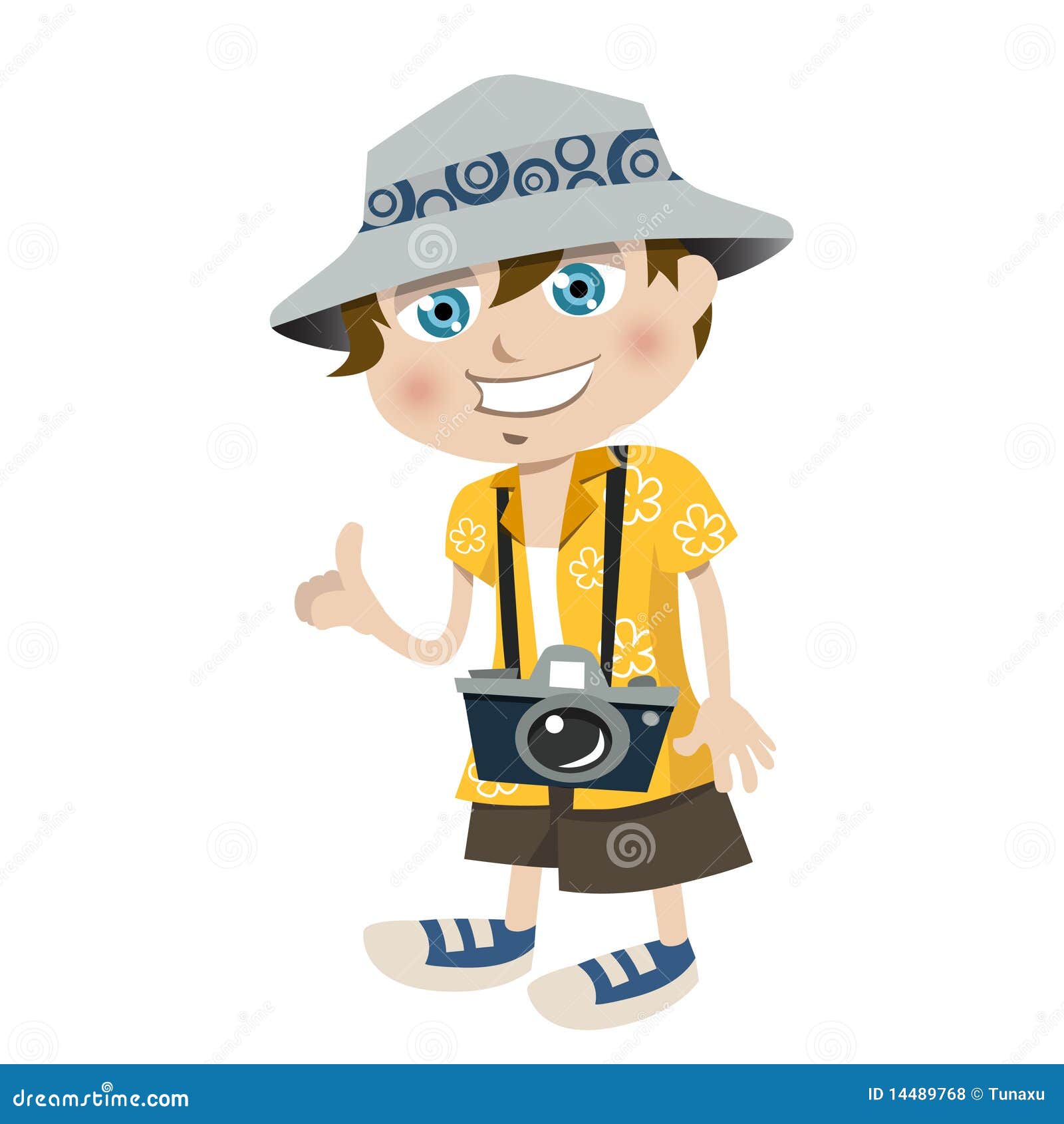 De jongen van de toerist vector illustratie. Illustration of toerist ...