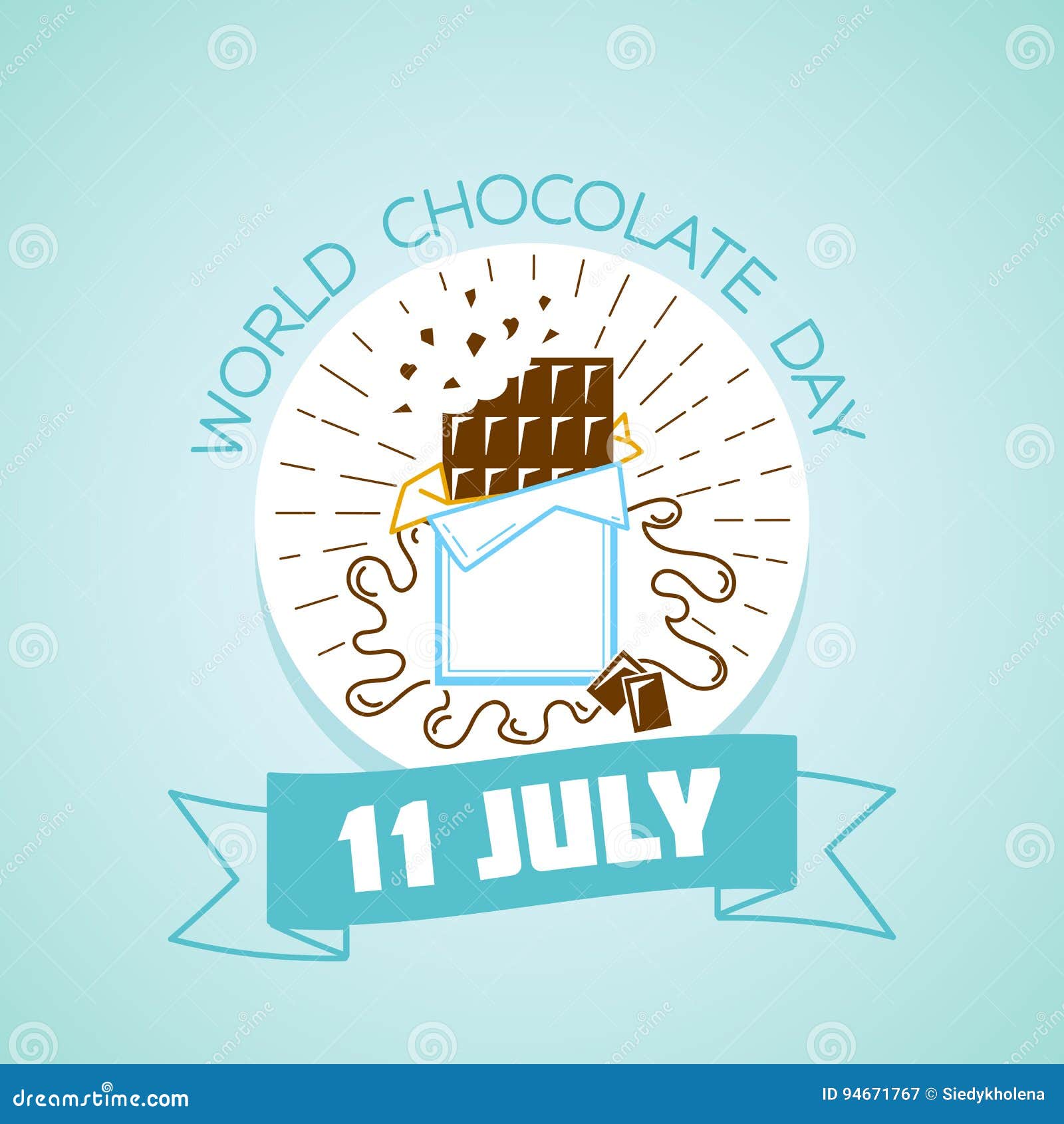 11 De Julho Dia Do Chocolate Do Mundo Ilustração Stock - Ilustração de ...