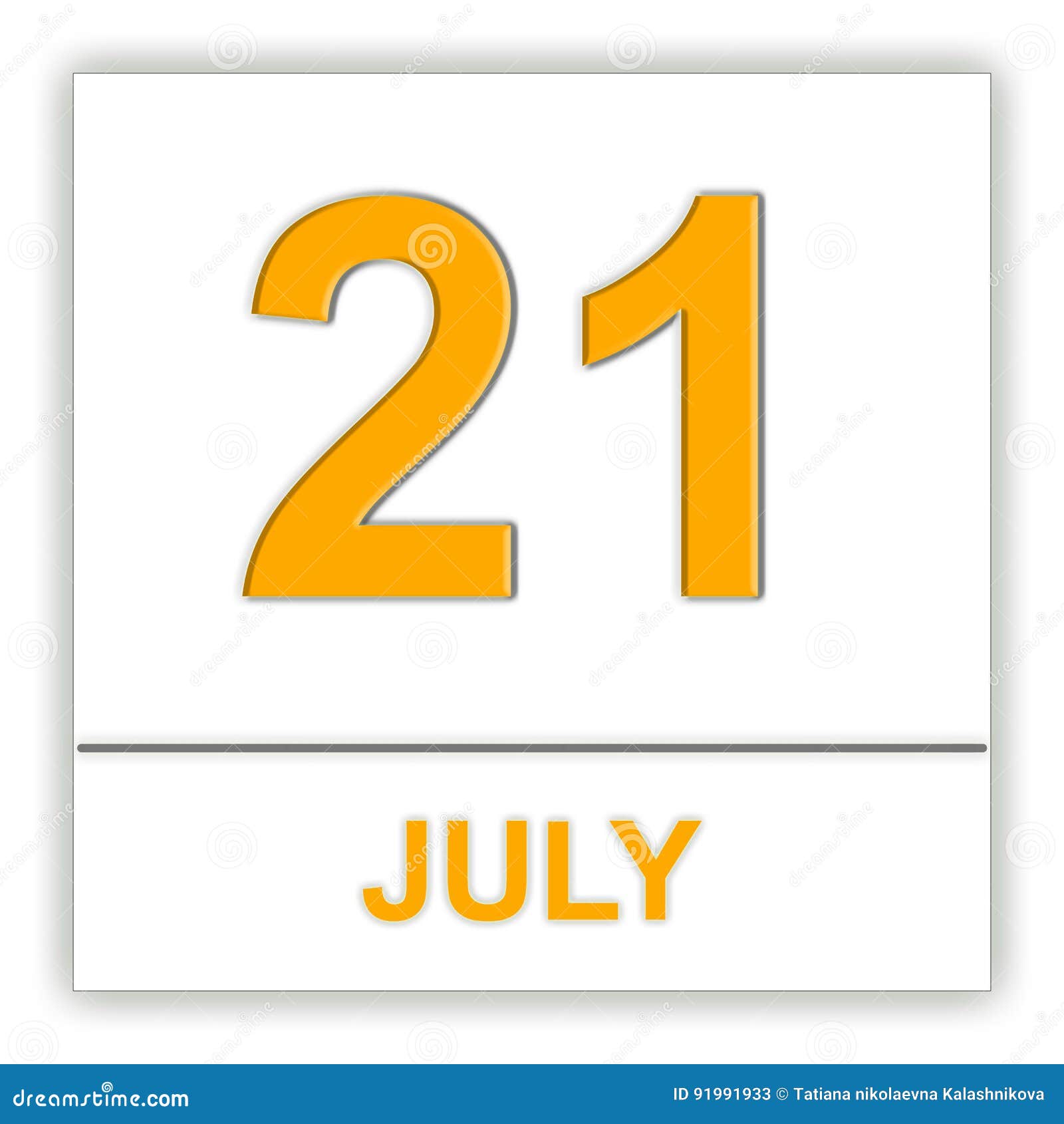 21 De Julio Día En El Calendario Stock de ilustración - Ilustración de ...