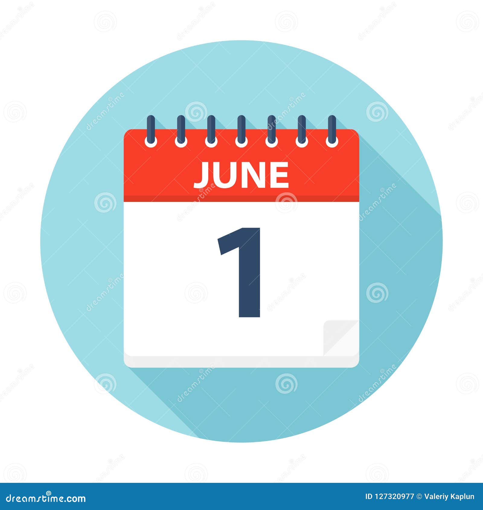 1 De Junio - Icono Del Calendario Stock de ilustración - Ilustración de ...