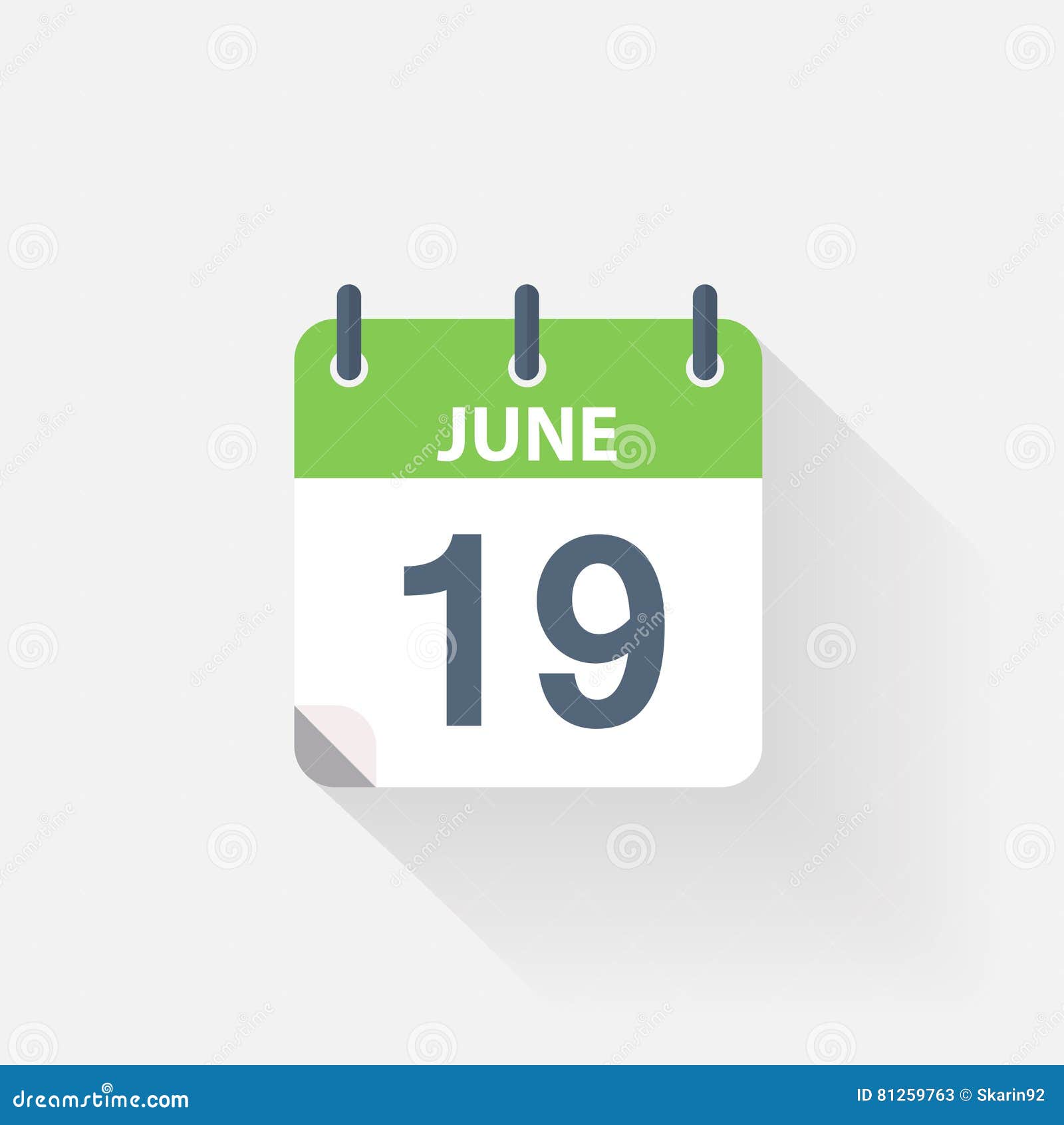 19 De Junio Icono Del Calendario Stock de ilustración - Ilustración de ...