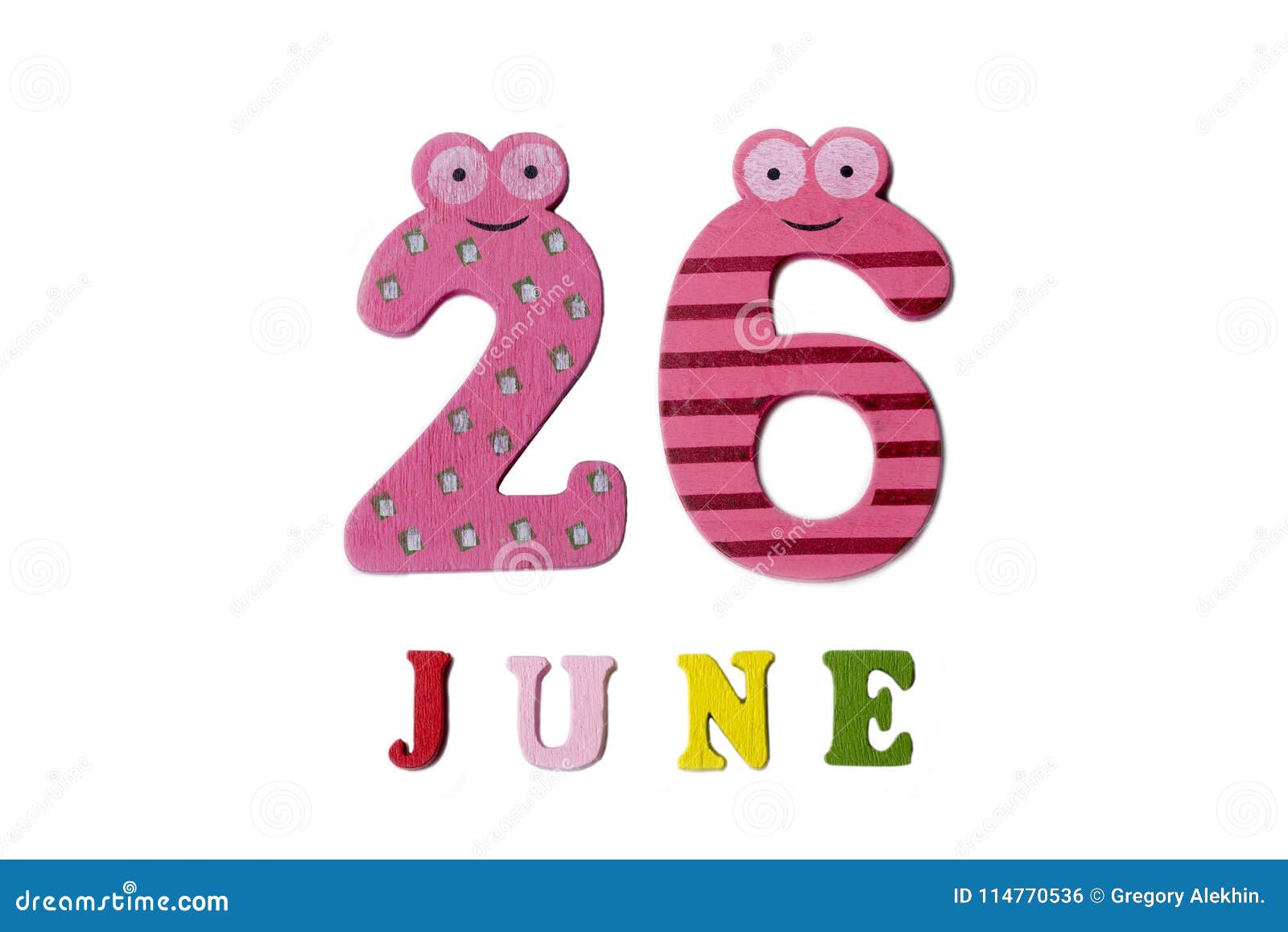 26 De Junio Imagen 26 De Junio, En Un Fondo Blanco Foto de archivo ...