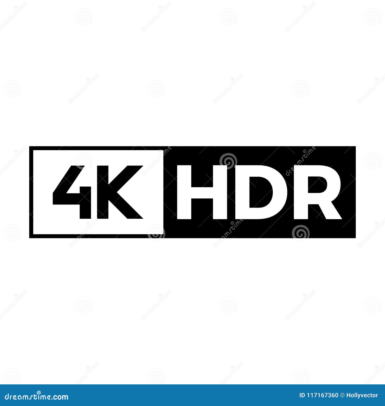 De 4K símbolo ultra HD ilustração do vetor. Ilustração de metal - 117167360