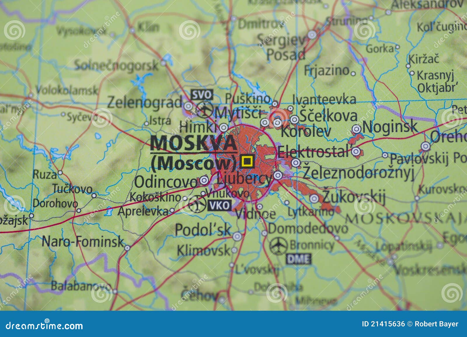 De Kaart Moskou Van De Atlas Stock Foto - Image of route, geografisch ...