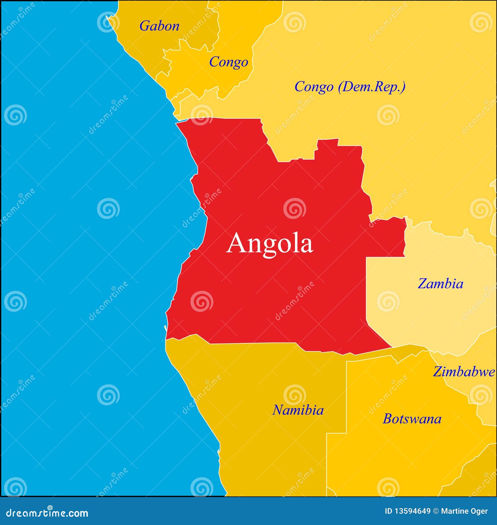 De kaart van Angola. vector illustratie. Illustration of beeld - 13594649