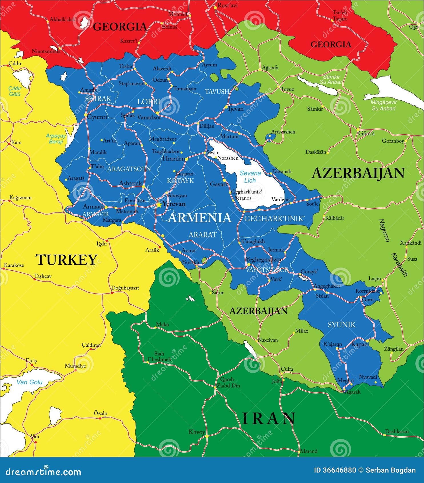 De Kaart Van Armenië Stock Foto - Afbeelding: 36646880