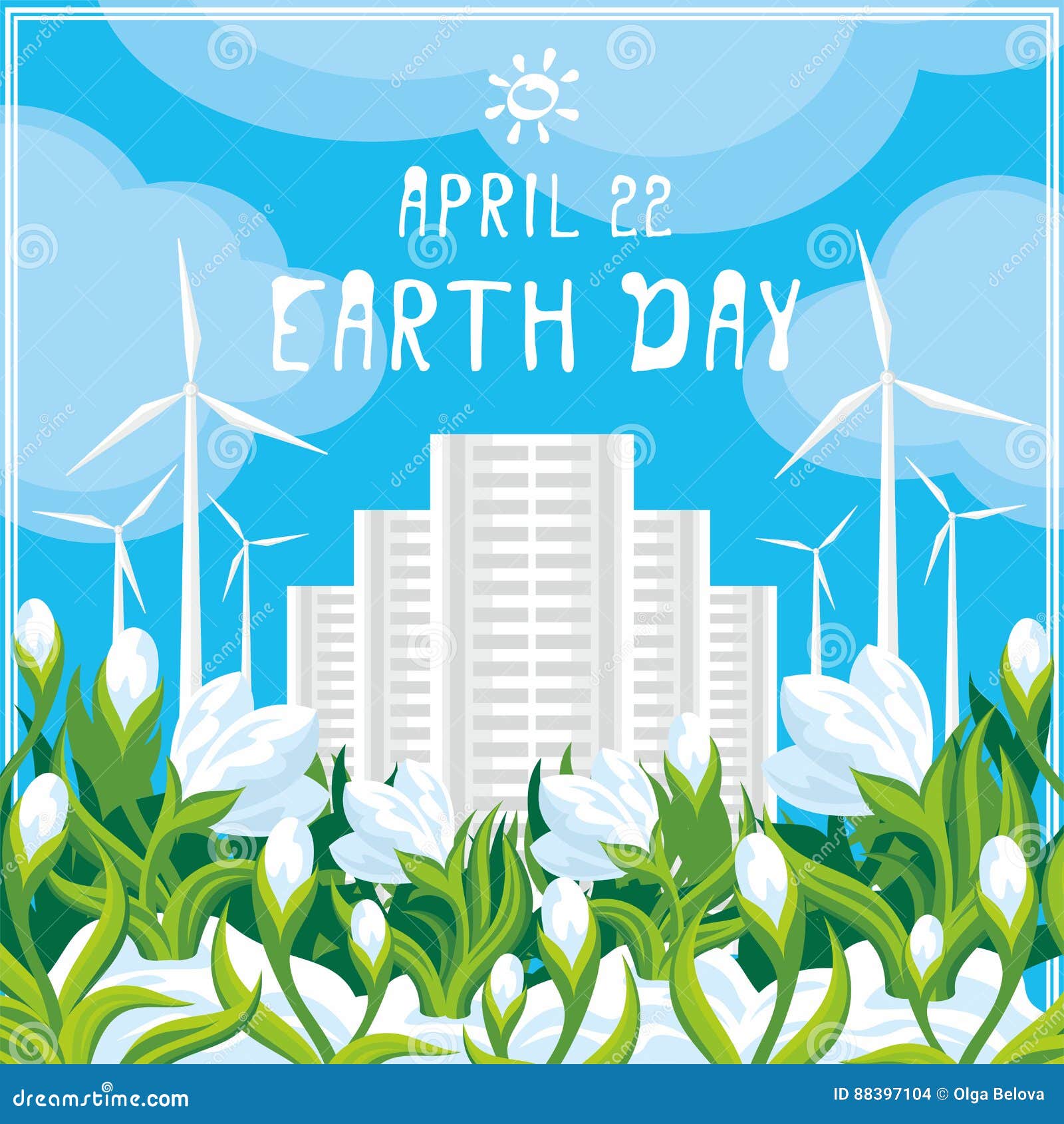 De kaart van de aardedag vector illustratie. Illustration of ...