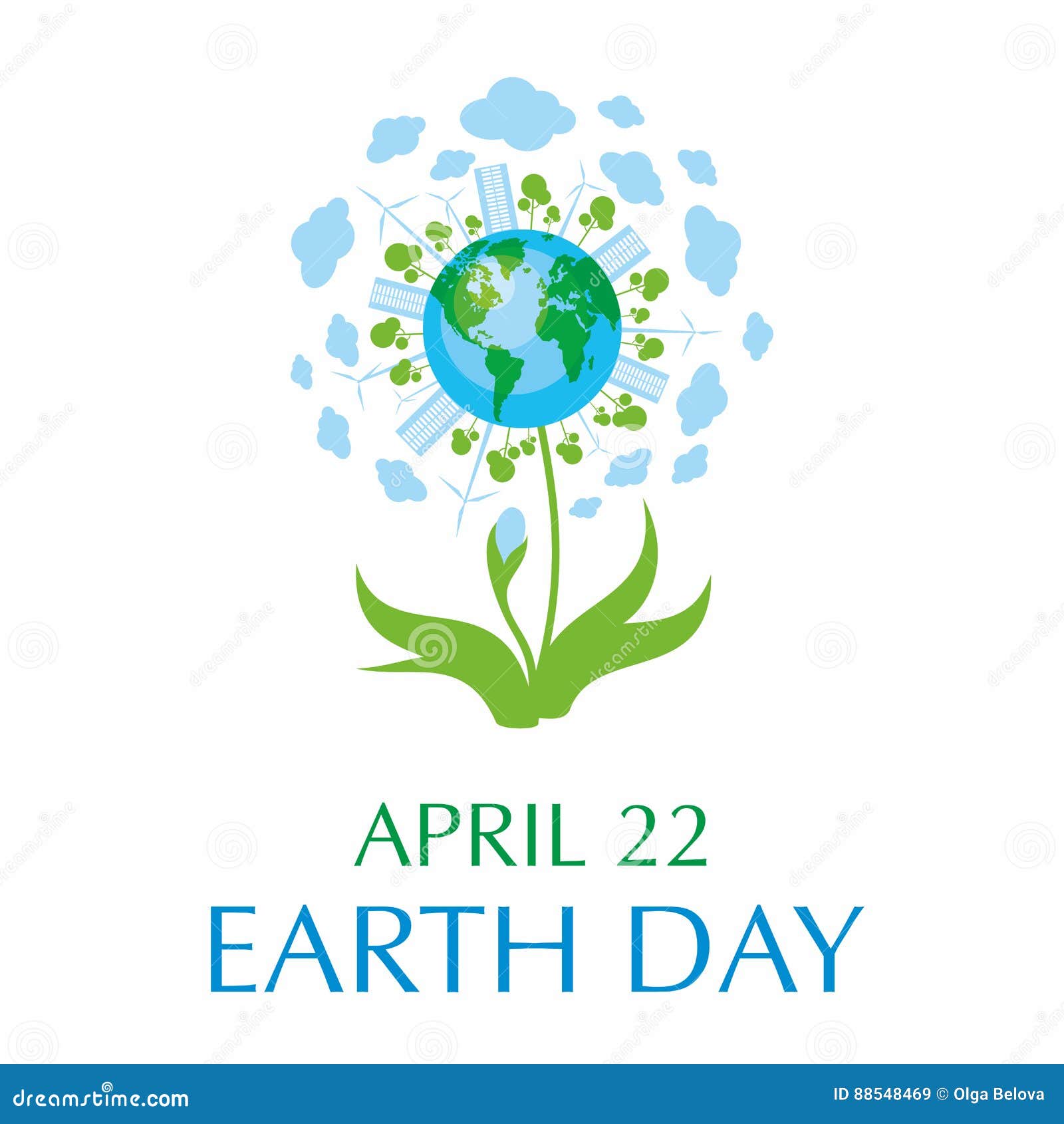 De kaart van de aardedag vector illustratie. Illustration of ...