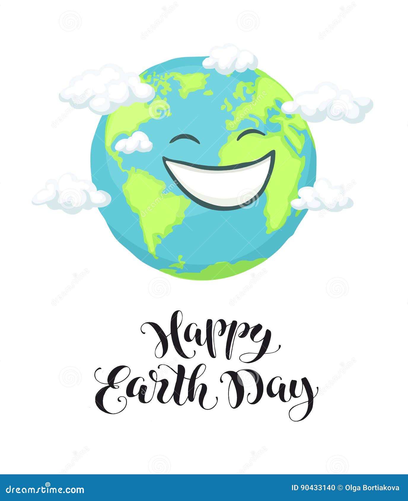 De kaart van de aardedag vector illustratie. Illustration of groet ...