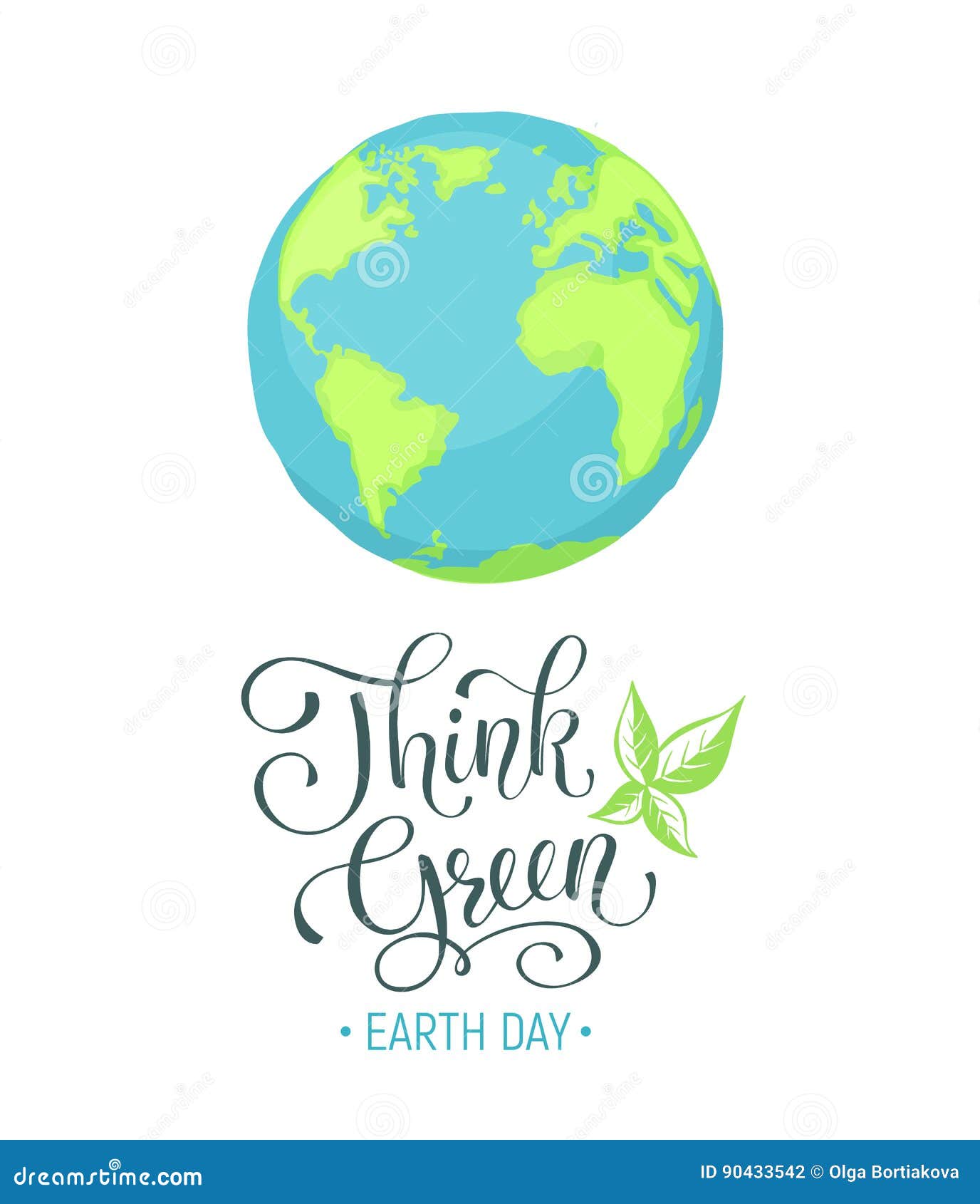 De kaart van de aardedag vector illustratie. Illustration of denk ...