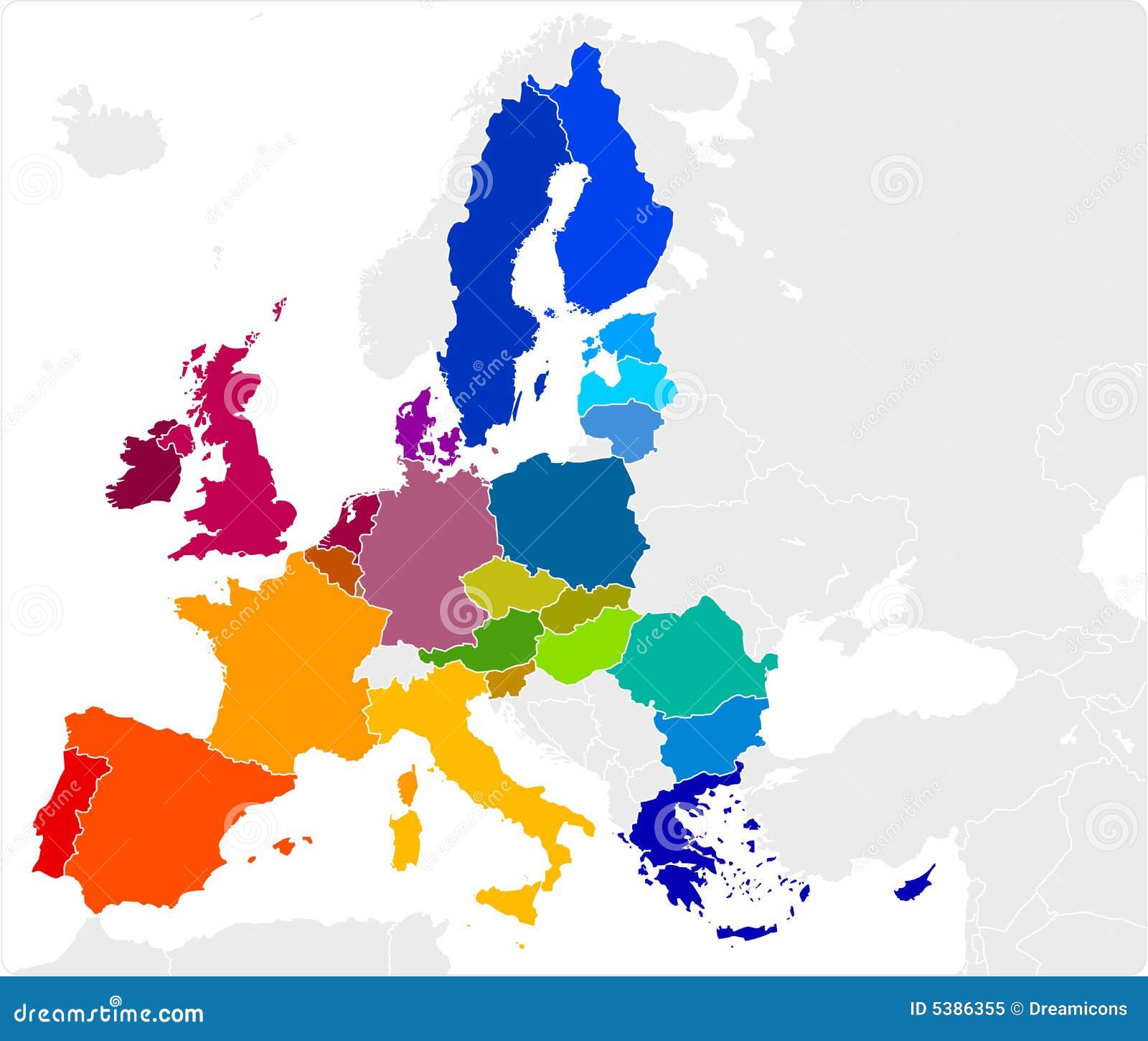 De Kaart Van De Europese Unie Vector Illustratie - Illustration of ...