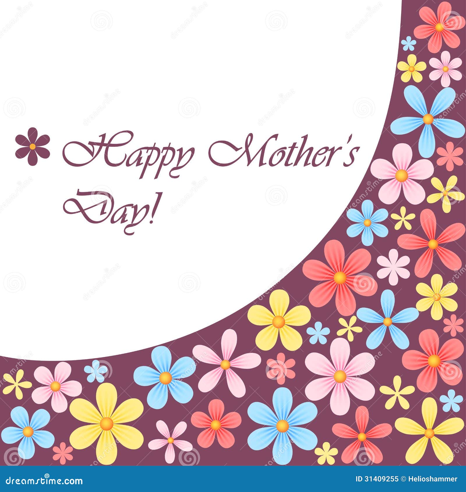 De Kaart Van De Moedersdag Met Bloemen Vector Illustratie ...