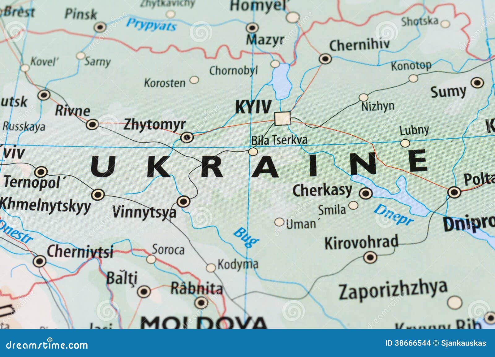 De kaart van de Oekraïne stock foto. Image of toerisme - 38666544
