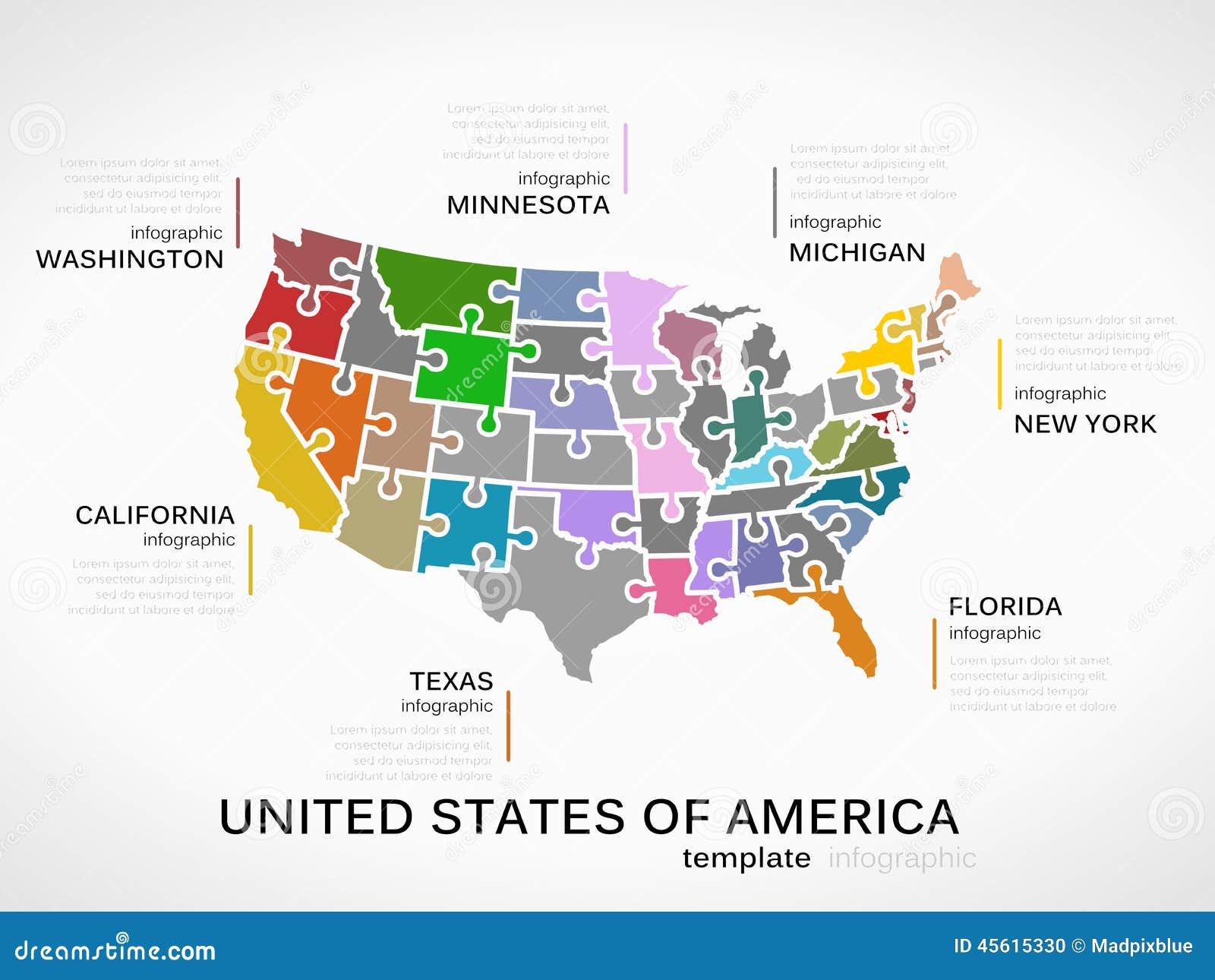 De Kaart Van De Verenigde Staten Van Amerika Vector Illustratie ...