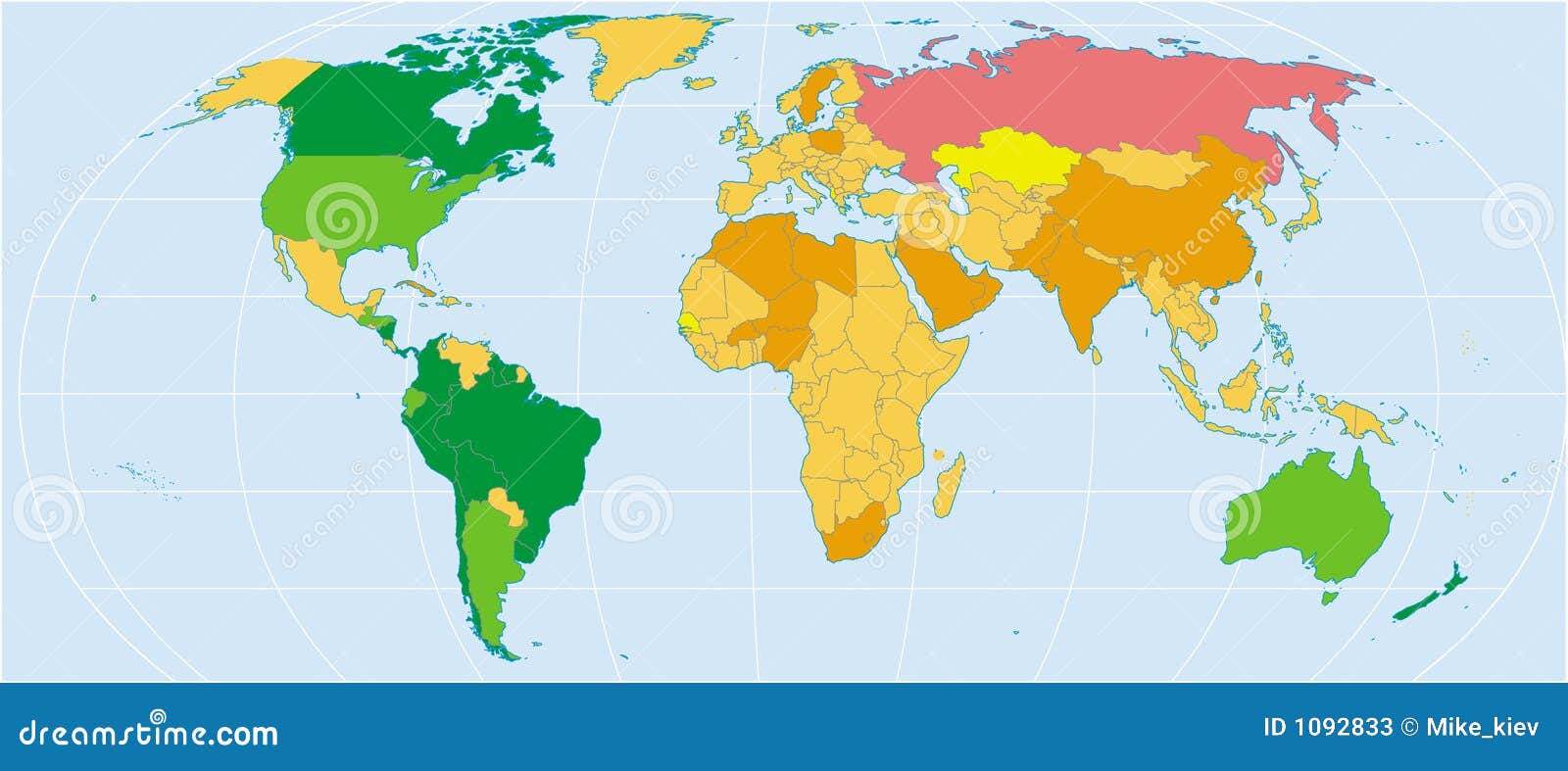De kaart van de wereld vector illustratie. Illustration of land - 1092833