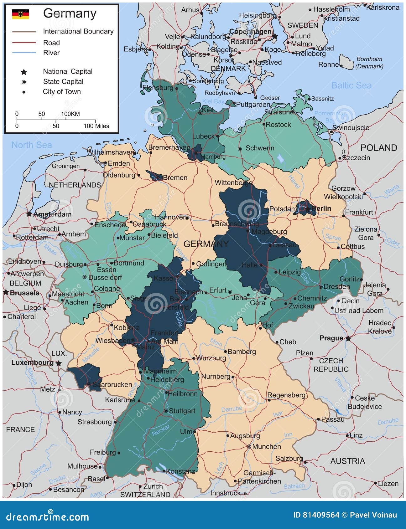 De Kaart Van Duitsland Met Verkiesbare Gebieden Vector Vector ...