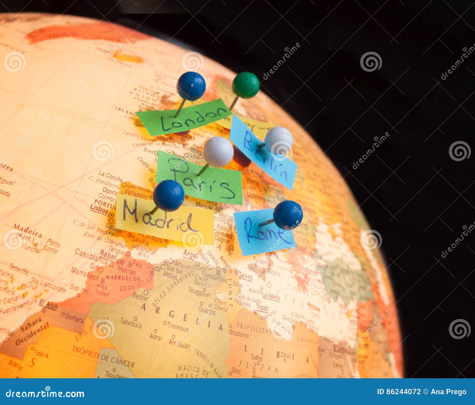 De Kaart Van Europa Met Reisplan Stock Foto - Image of reis ...