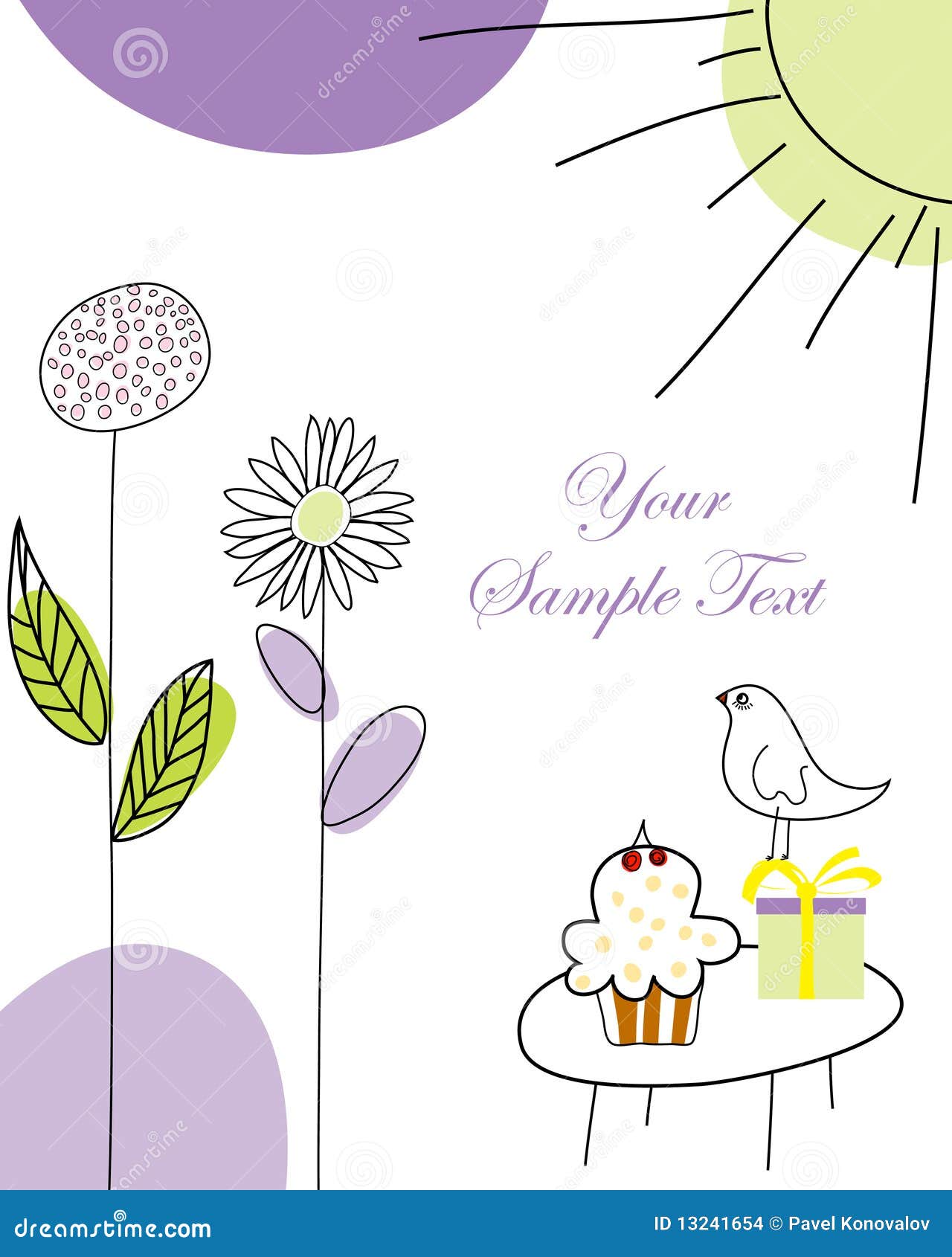 De kaart van groeten vector illustratie. Illustration of decoratief ...