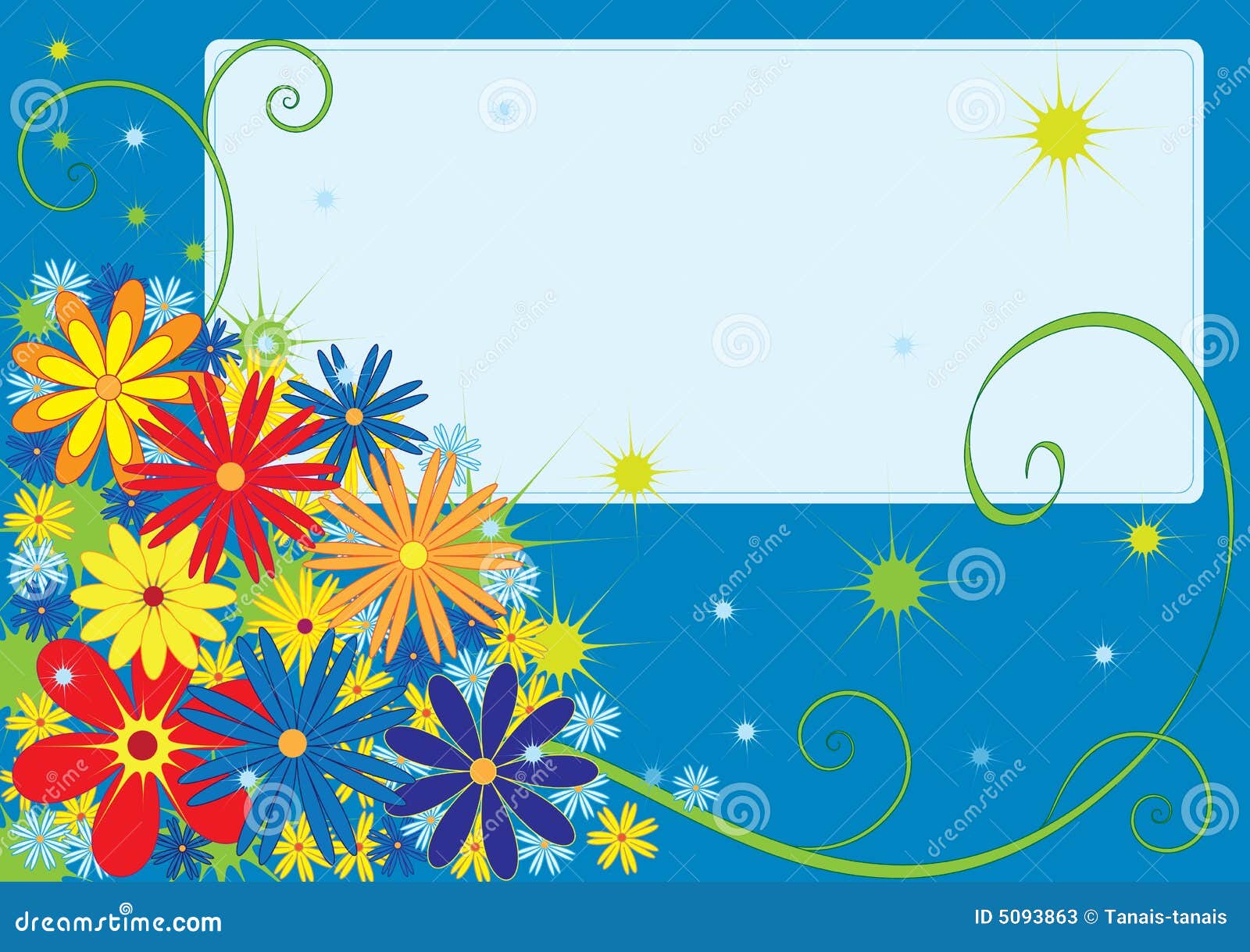 De Kaart Van Groeten Met Bloemen Vector Illustratie - Illustration of ...