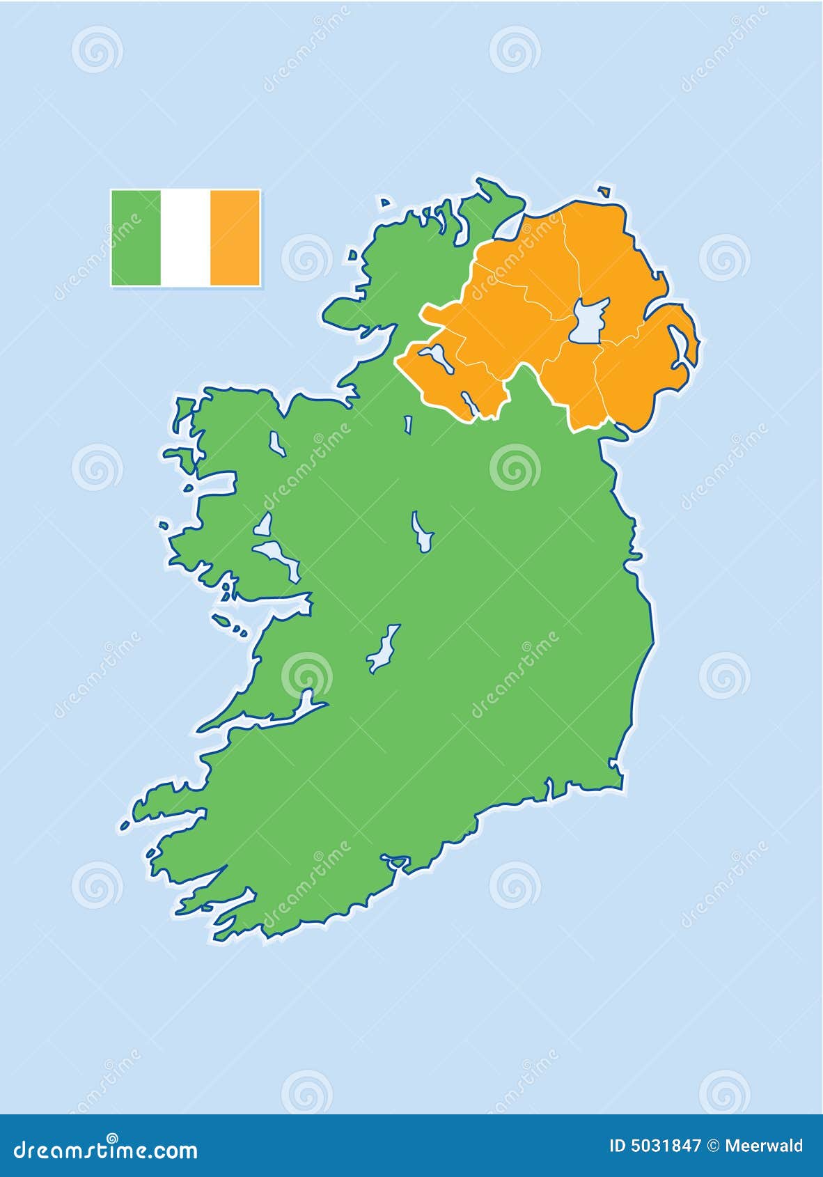 De kaart van Ierland stock illustratie. Illustration of ierland - 5031847