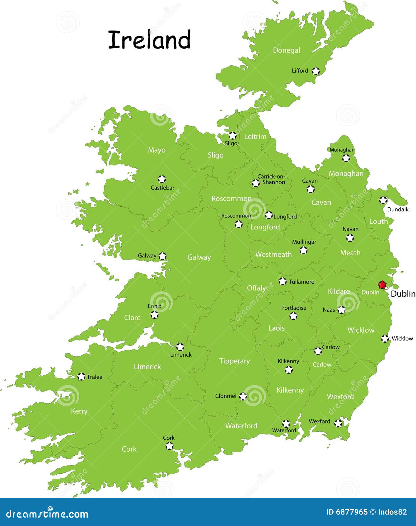 De kaart van Ierland vector illustratie. Illustration of vector - 6877965