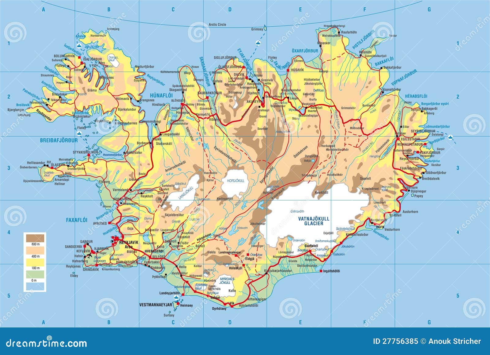 De kaart van IJsland stock illustratie. Illustratie bestaande uit ...