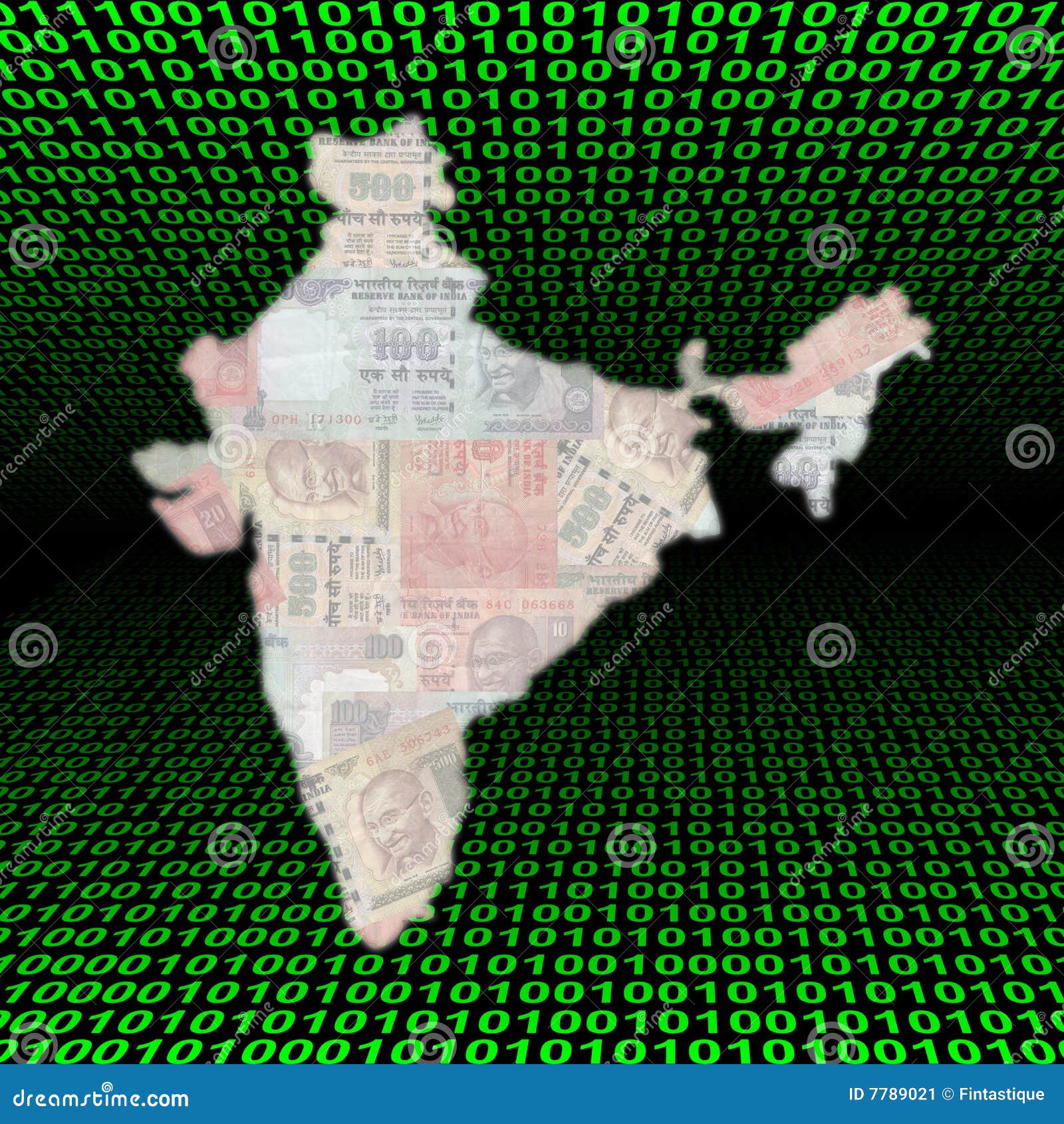 De Kaart Van India Op Binaire Code Stock Illustratie - Illustration of ...