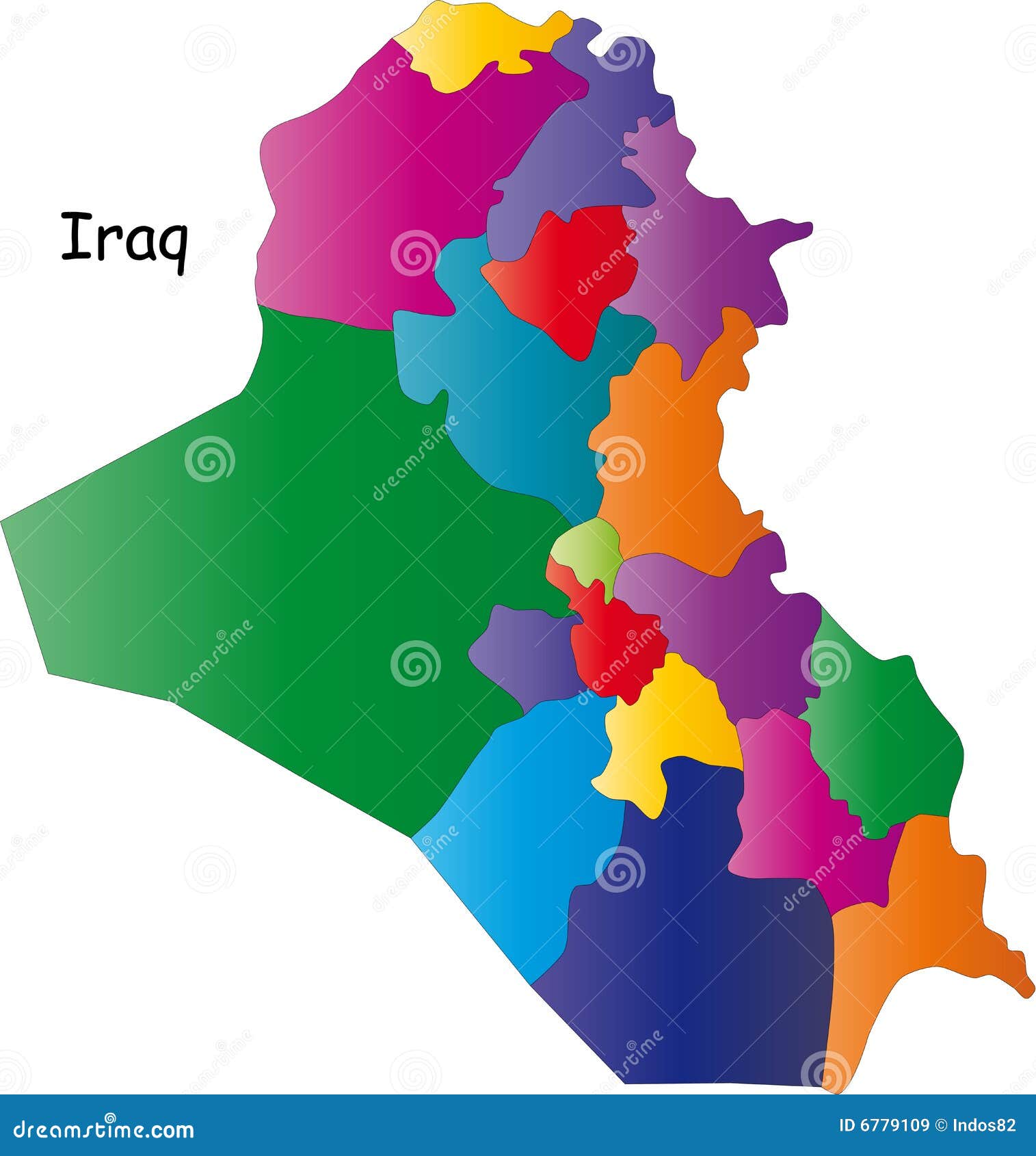 De kaart van Irak vector illustratie. Illustration of irak - 6779109