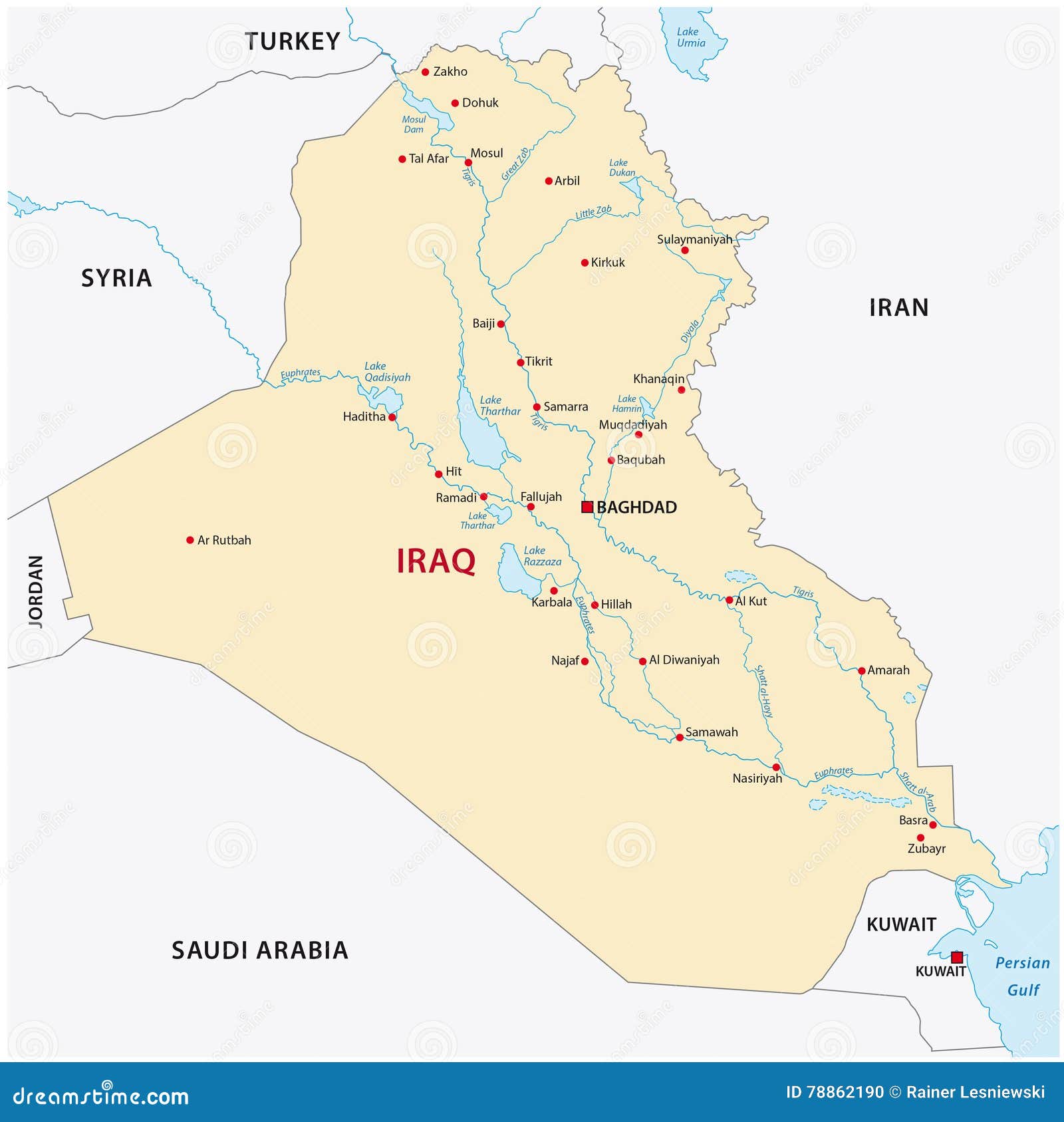 De kaart van Irak vector illustratie. Illustration of aardrijkskunde ...