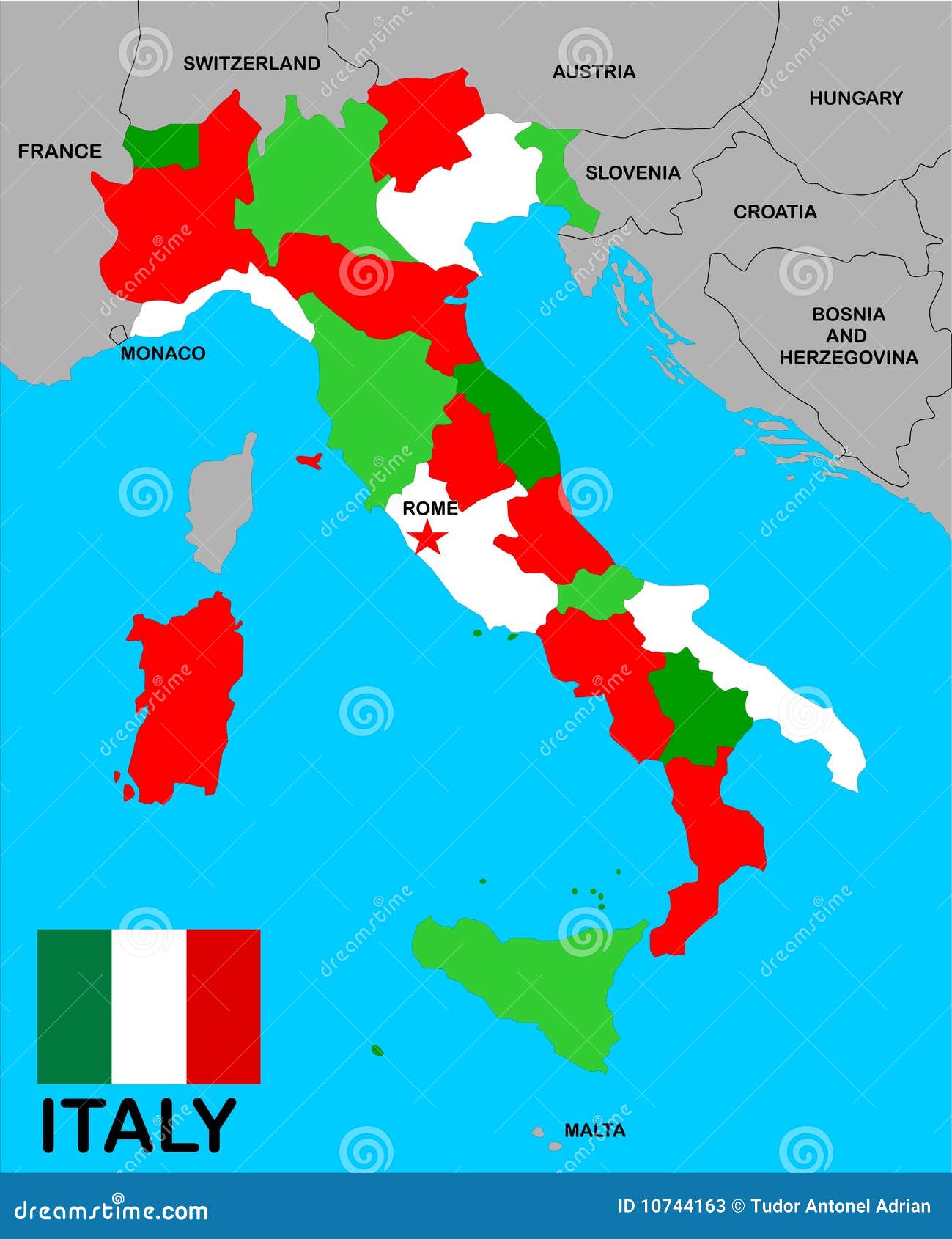 De Kaart van Italië stock illustratie. Illustration of lijn - 10744163