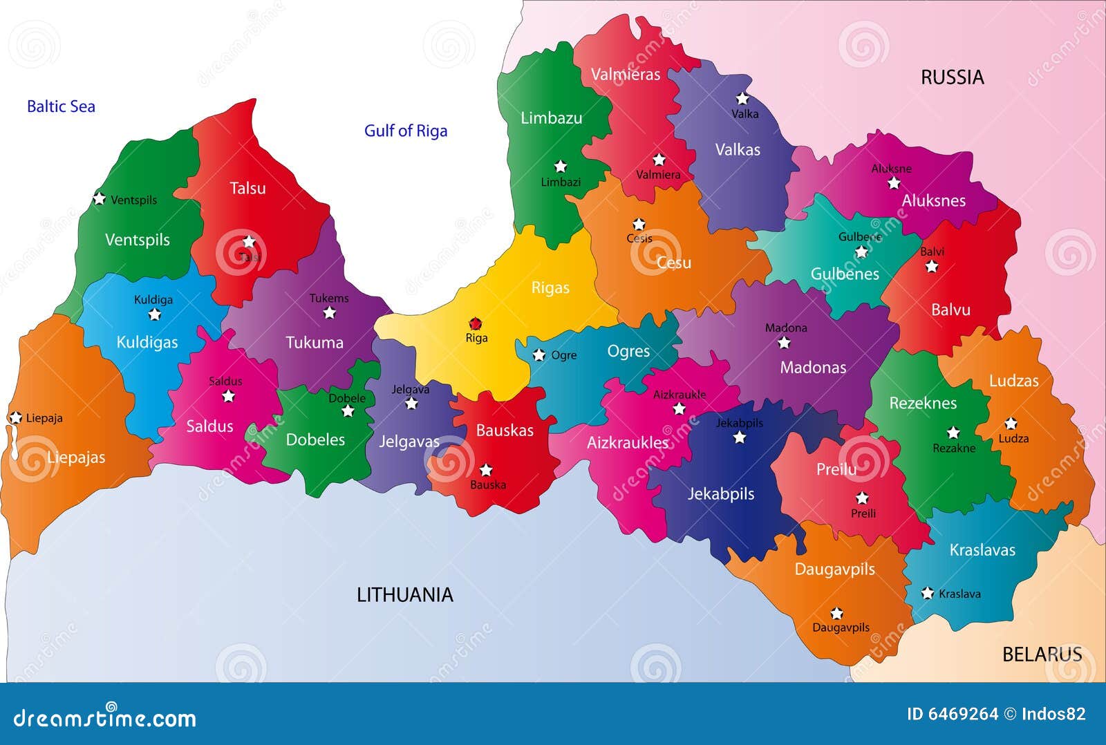 De kaart van Letland vector illustratie. Illustration of letland - 6469264