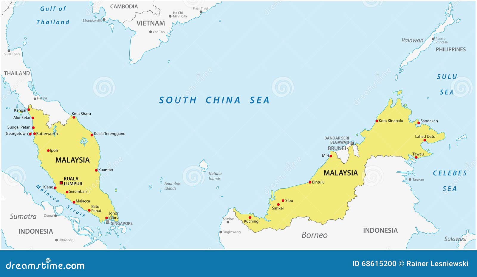De kaart van Maleisië stock illustratie. Illustration of vlag - 68615200