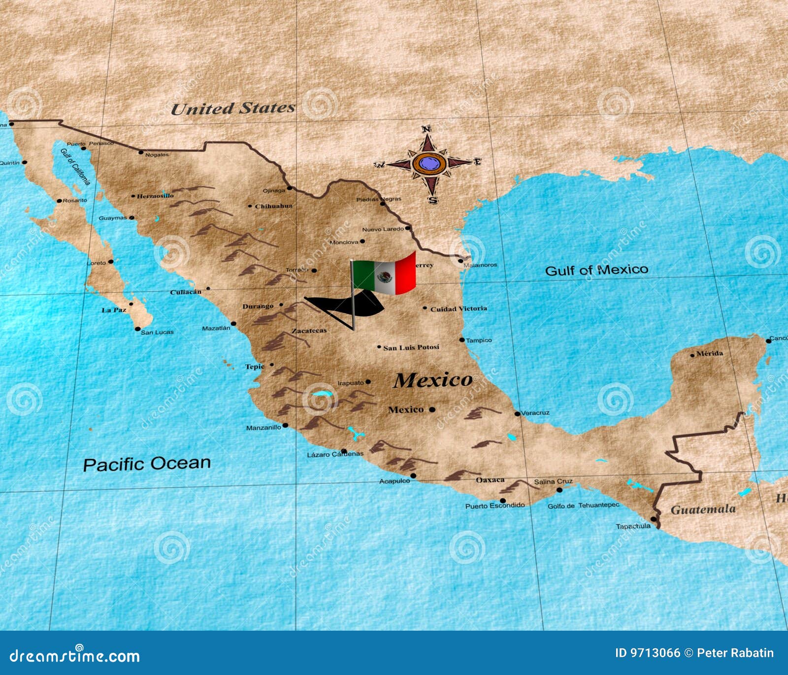 De kaart van Mexico stock illustratie. Illustration of vakantie - 9713066