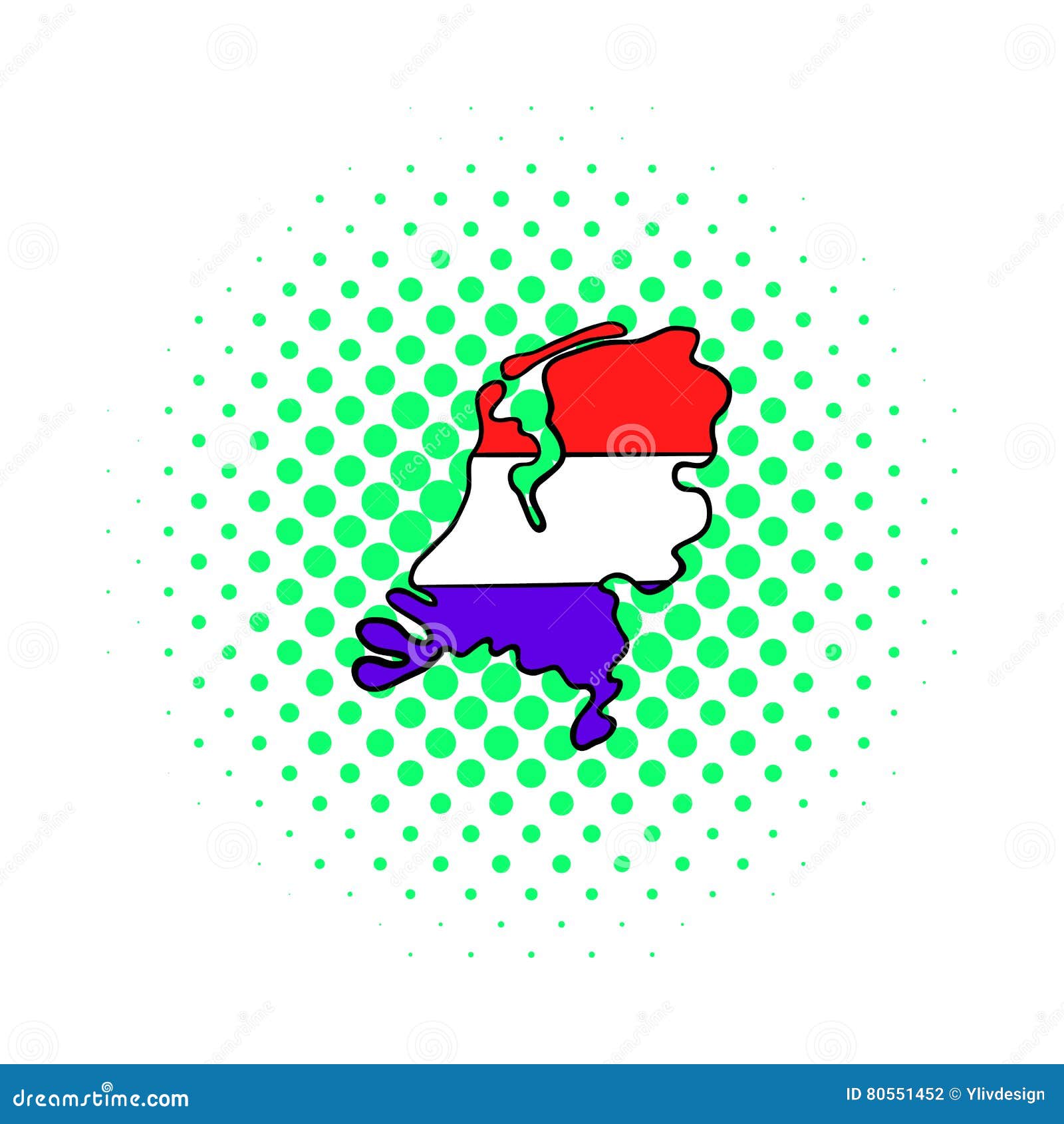 De Kaart Van Nederland In Netherland Markeert Kleurenpictogram Vector