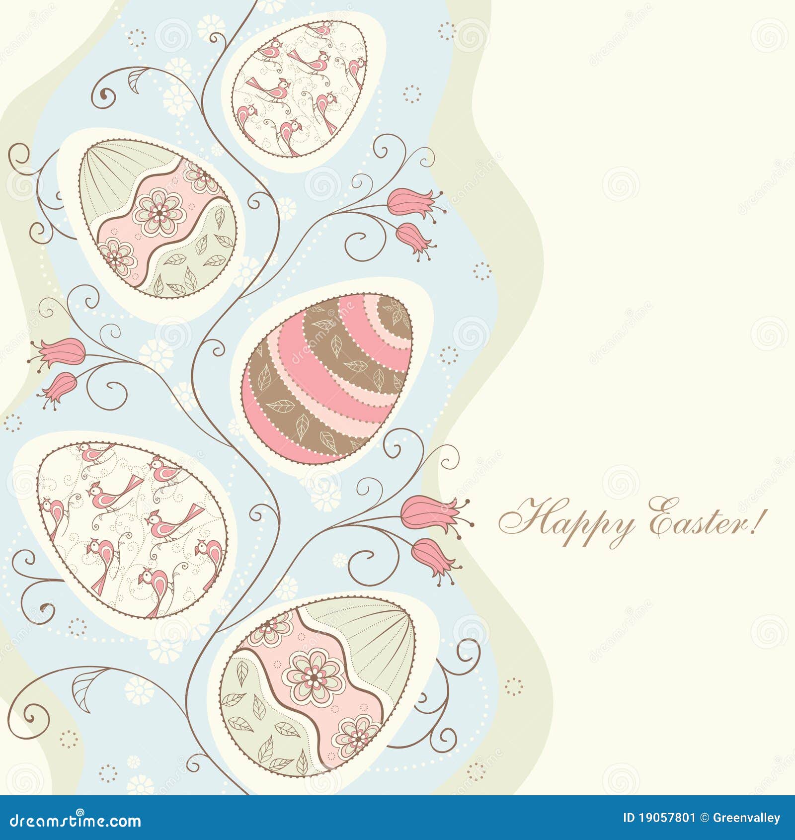 De kaart van Pasen vector illustratie. Illustration of blad - 19057801