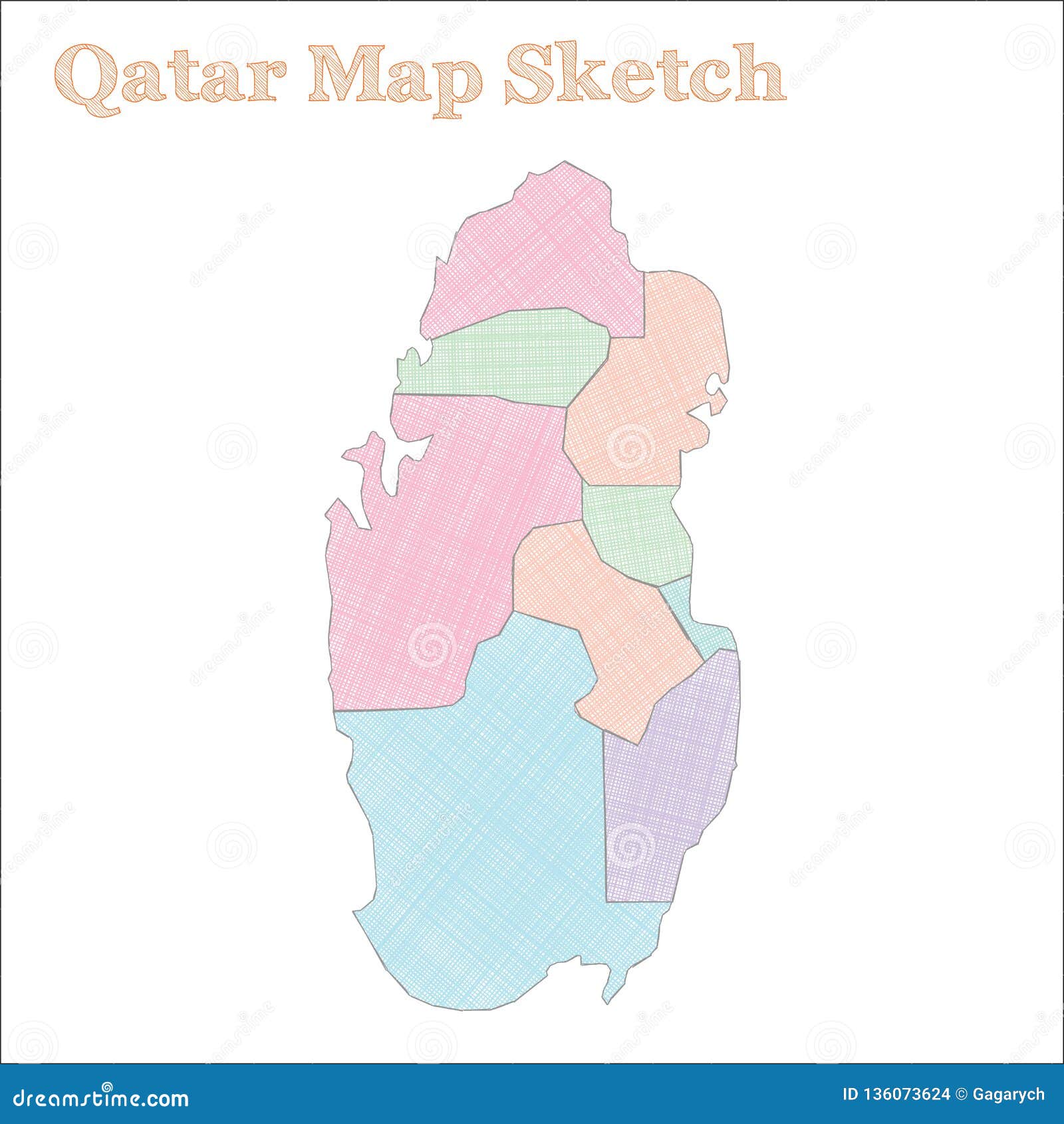 De kaart van Qatar vector illustratie. Illustration of kaart - 136073624