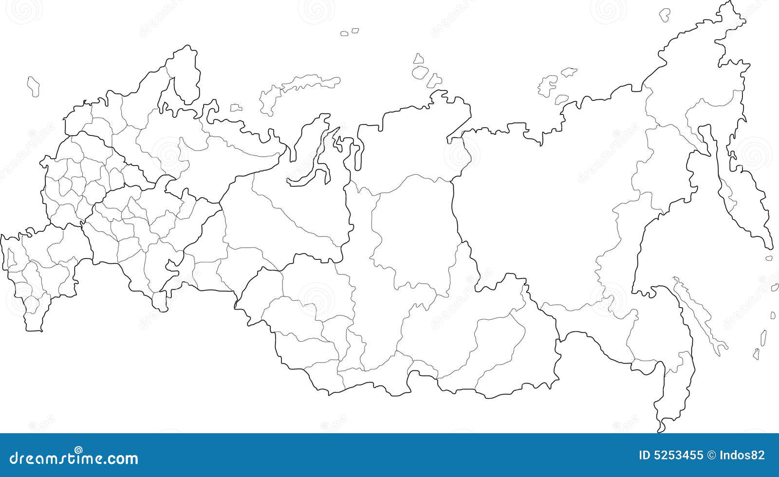 De kaart van Rusland vector illustratie. Illustration of zwart - 5253455