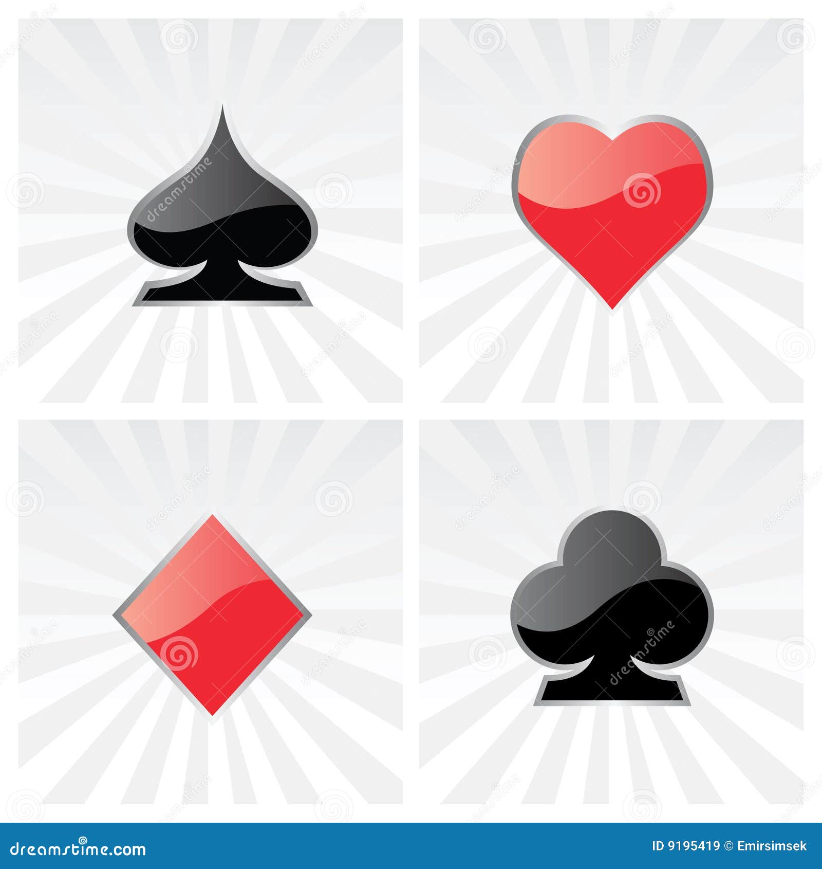 De Kaartsymbolen Van Het Spel Vector Illustratie - Illustration of ...