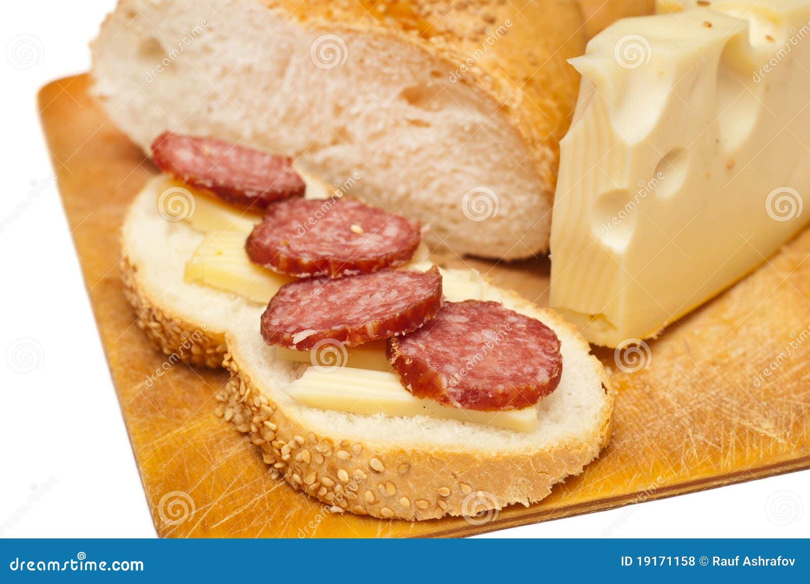 De Kaas En Het Brood Van De Worst Stock Foto - Image of genezen ...