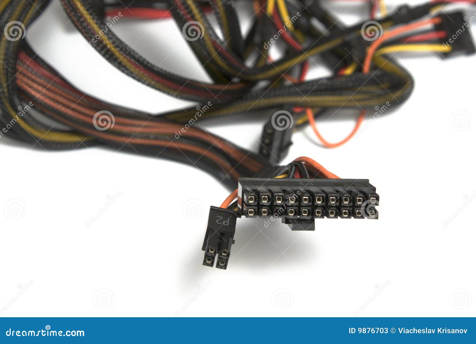 De Kabels Van De Levering Van De Macht Van De Computer Stock Afbeelding ...