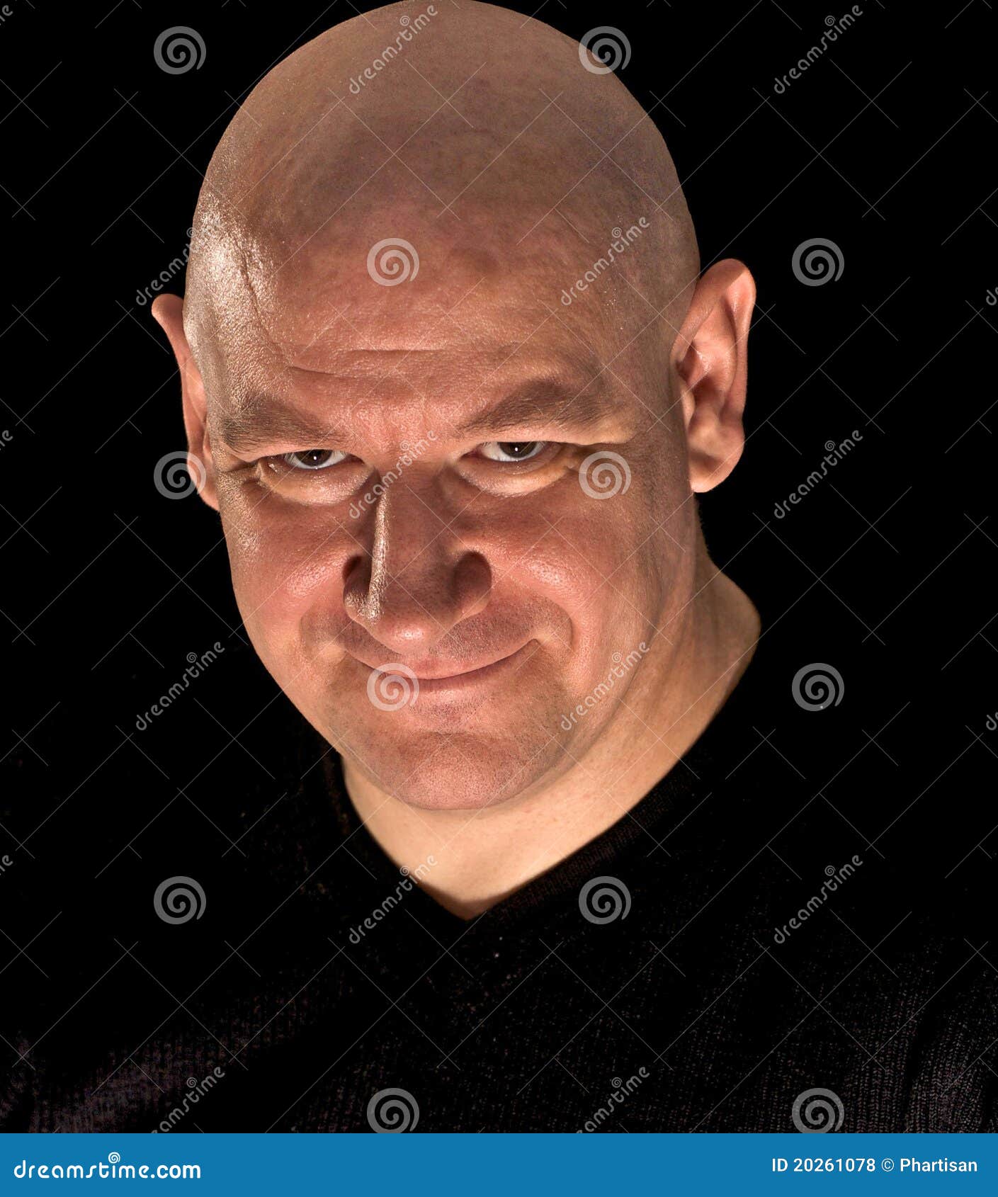 De kale geleide man stock foto. Image of boos, nerd, volwassen - 20261078