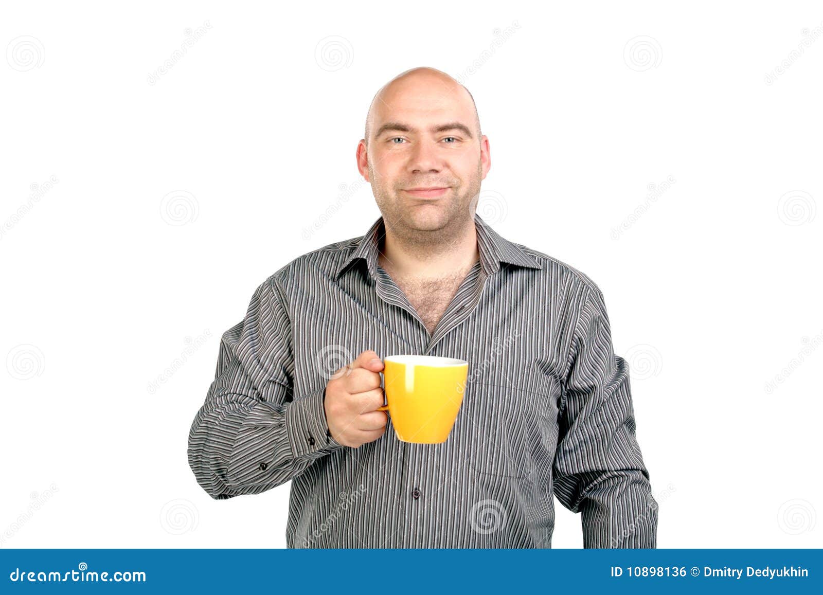 De kale man met een kop stock foto. Image of mannetje - 10898136