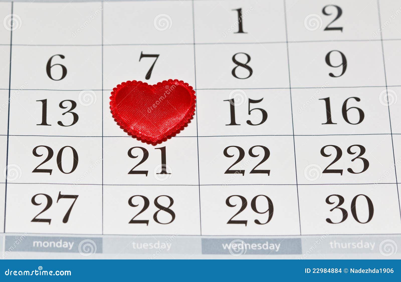 De Kalender Van De Dag Van Valentijnskaarten Stock Foto - Image of ...